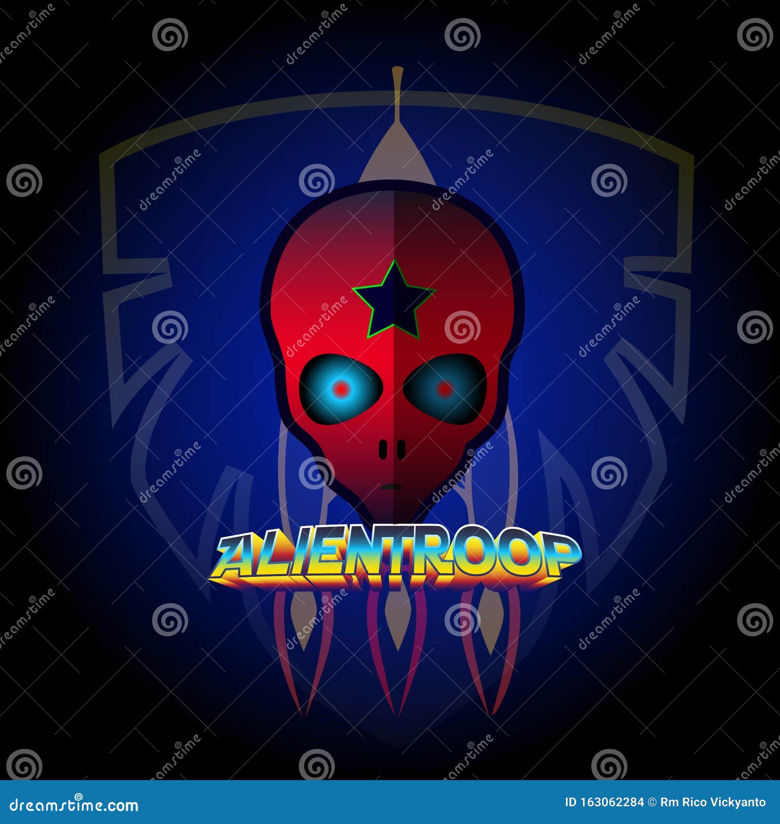 Esport Logo Alien Troop in Re Stock Illustration - Illustration of ...