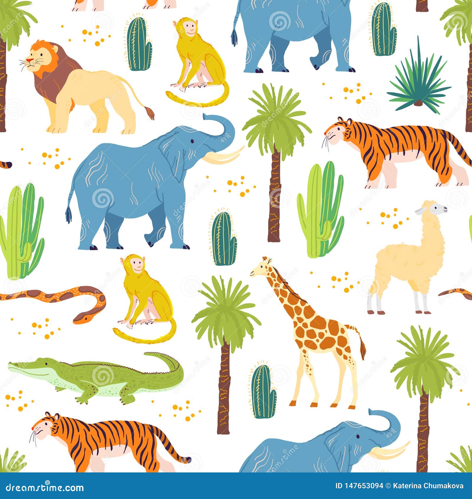 Desert Animals Collection With Hot Environment Habitat Species Outline ...