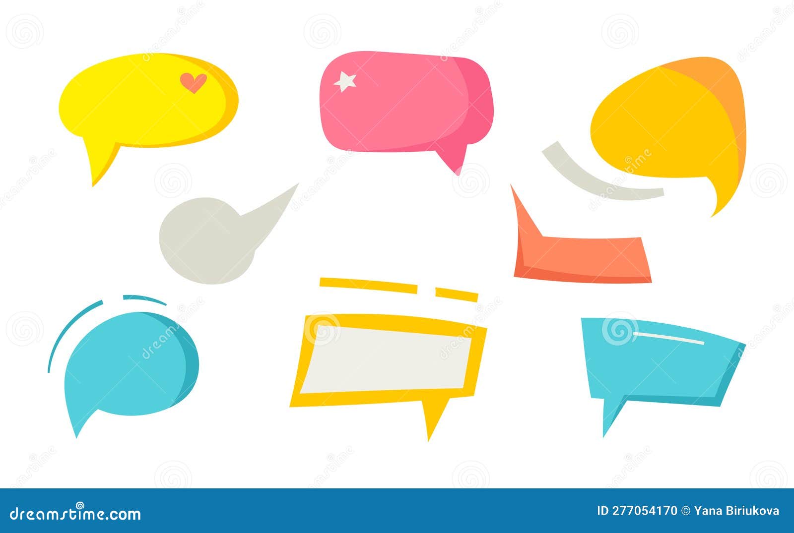 Vector Illustration of Colorful Stickers in a Flat Design. Stock Vector ...