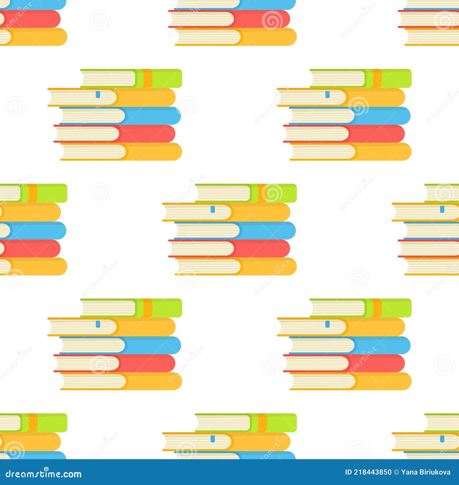 Vector Illustration of the Pattern of Stacks of Books. Seamless Pattern ...