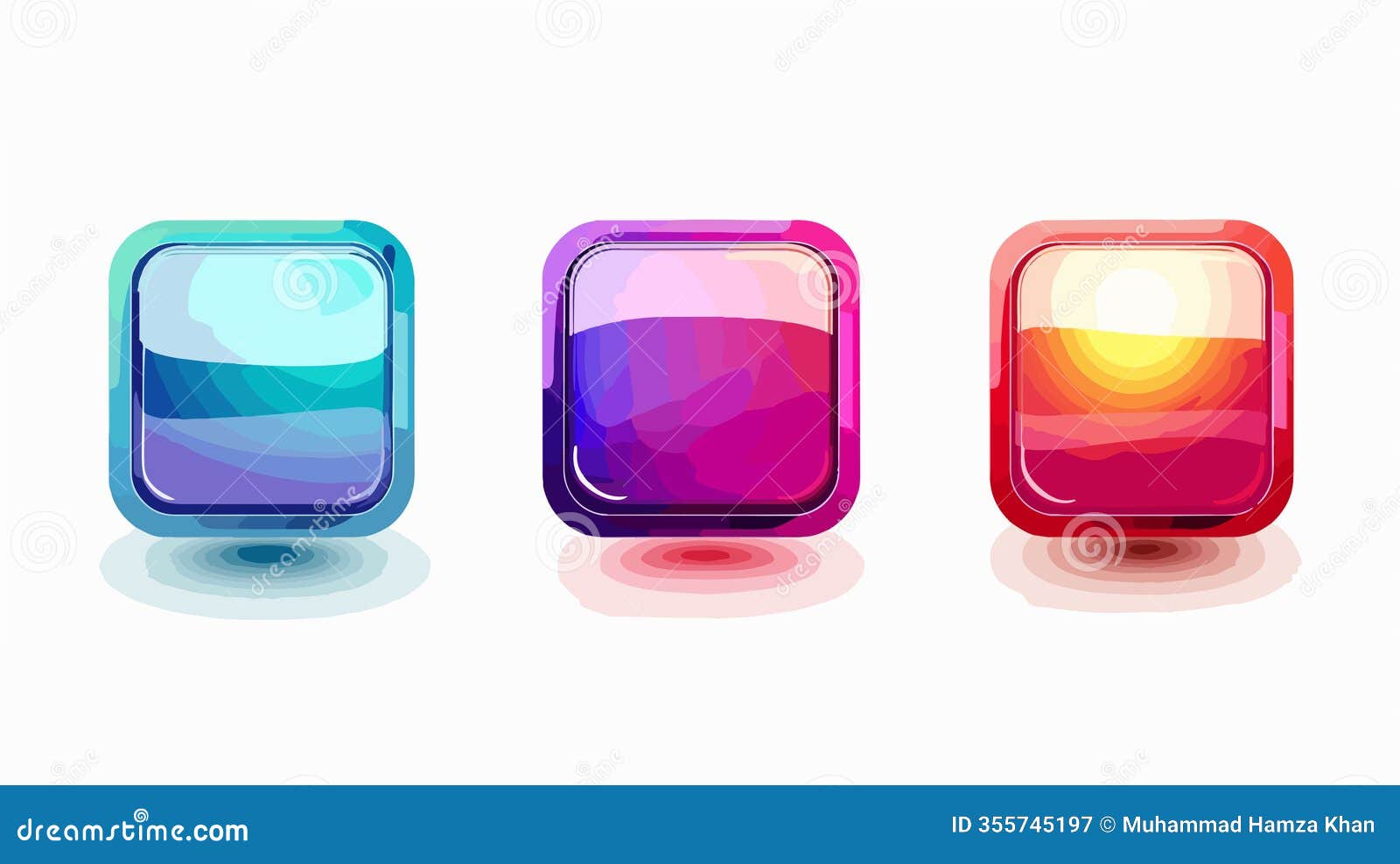 Colorful Glossy Web Vector Push Button Icon for Websites and Apps Stock ...