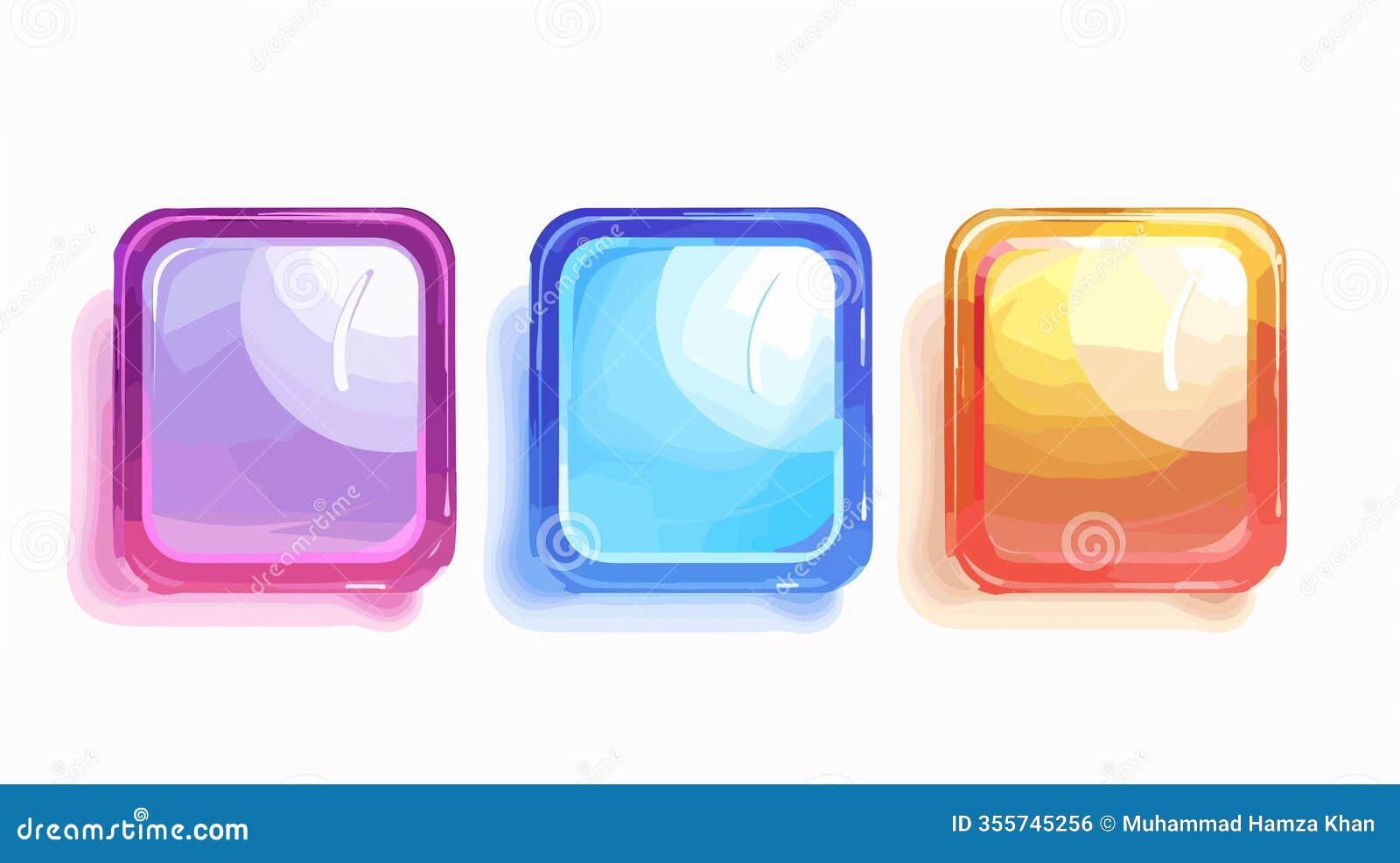 Colorful Glossy Web Vector Push Button Icon for Websites and Apps Stock ...