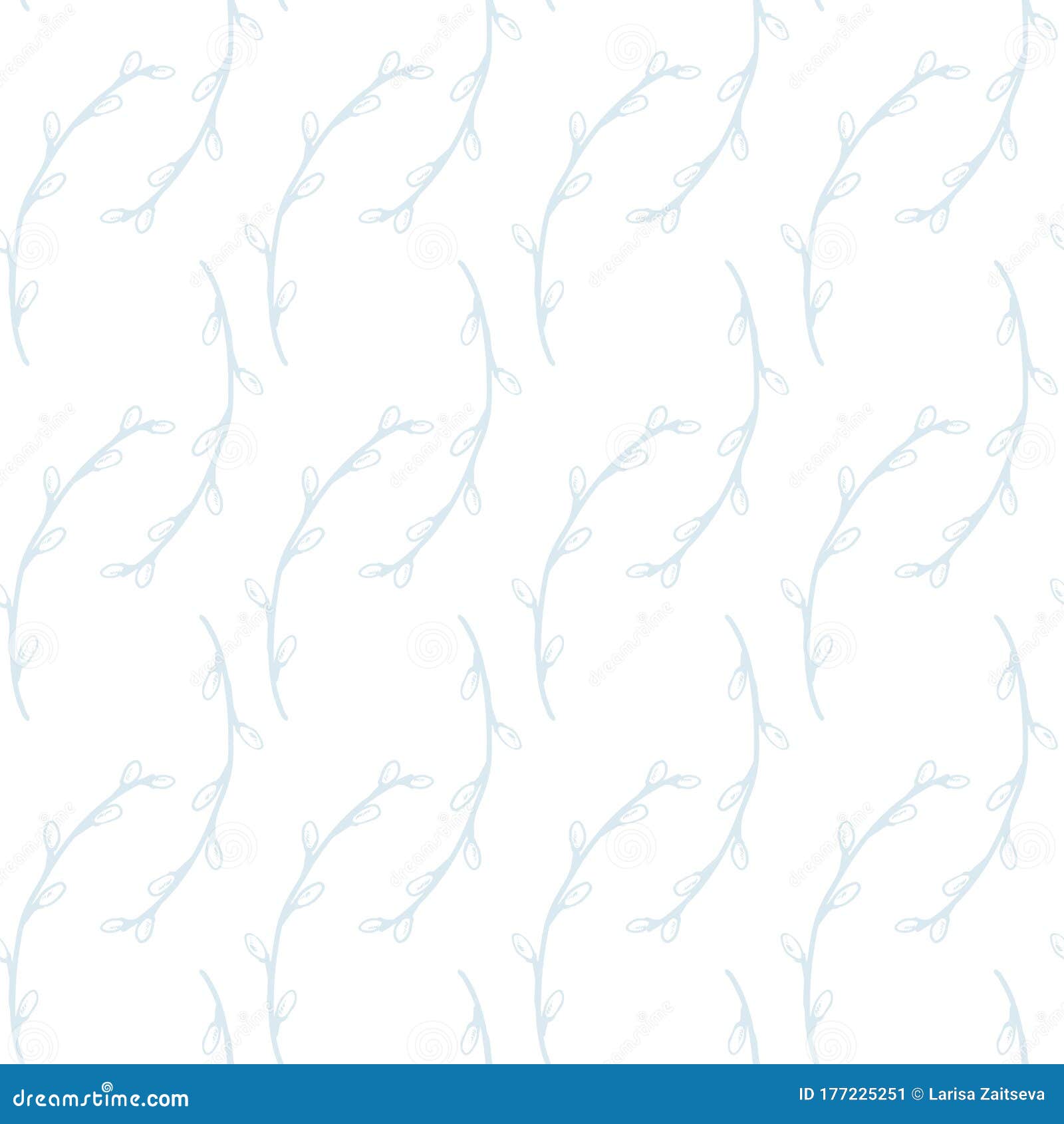 Vector Seamless Pattern. Light Blue Willow Pattern on a White ...