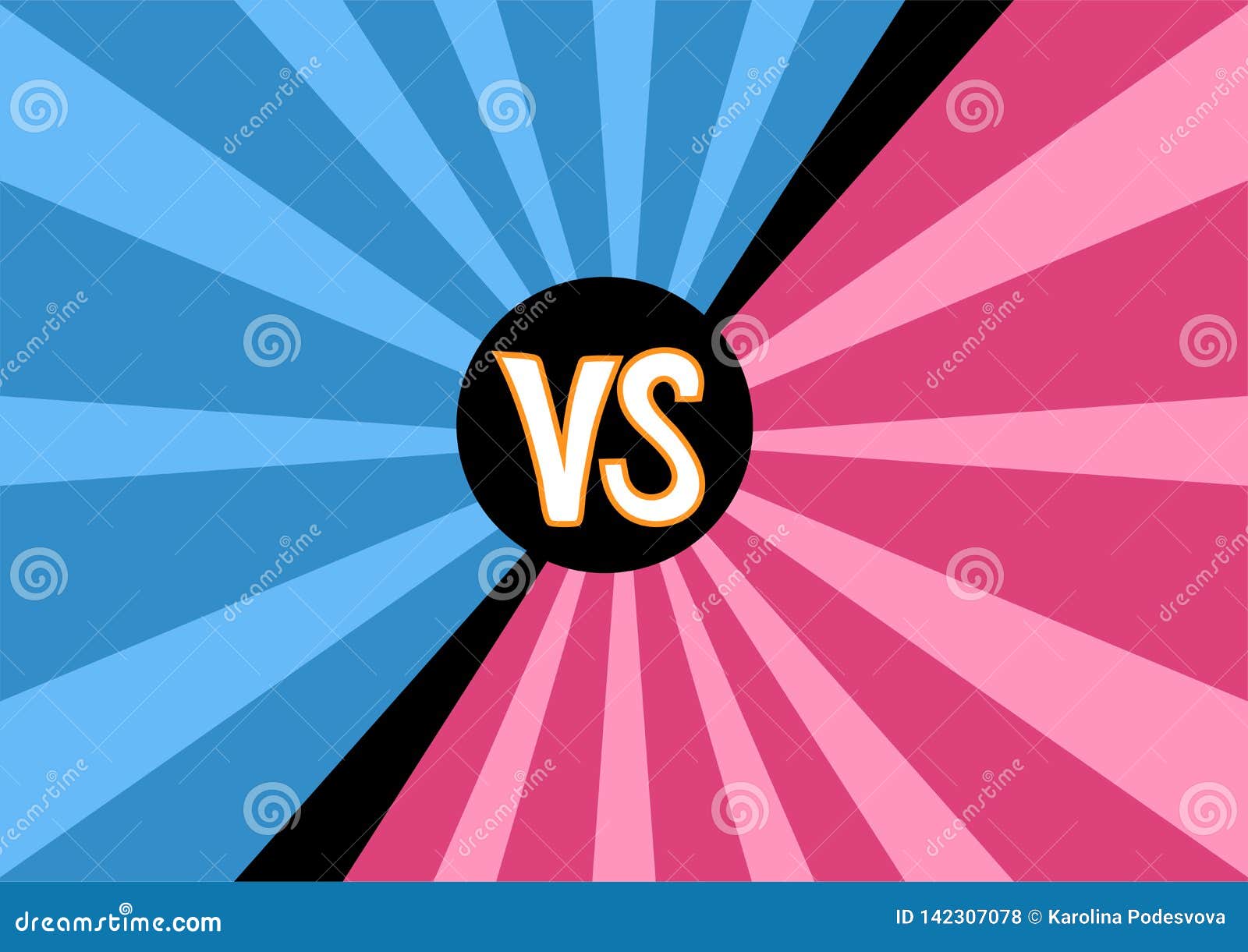 Versus Concept in Pink and Blue Colors Vector Background Stock ...