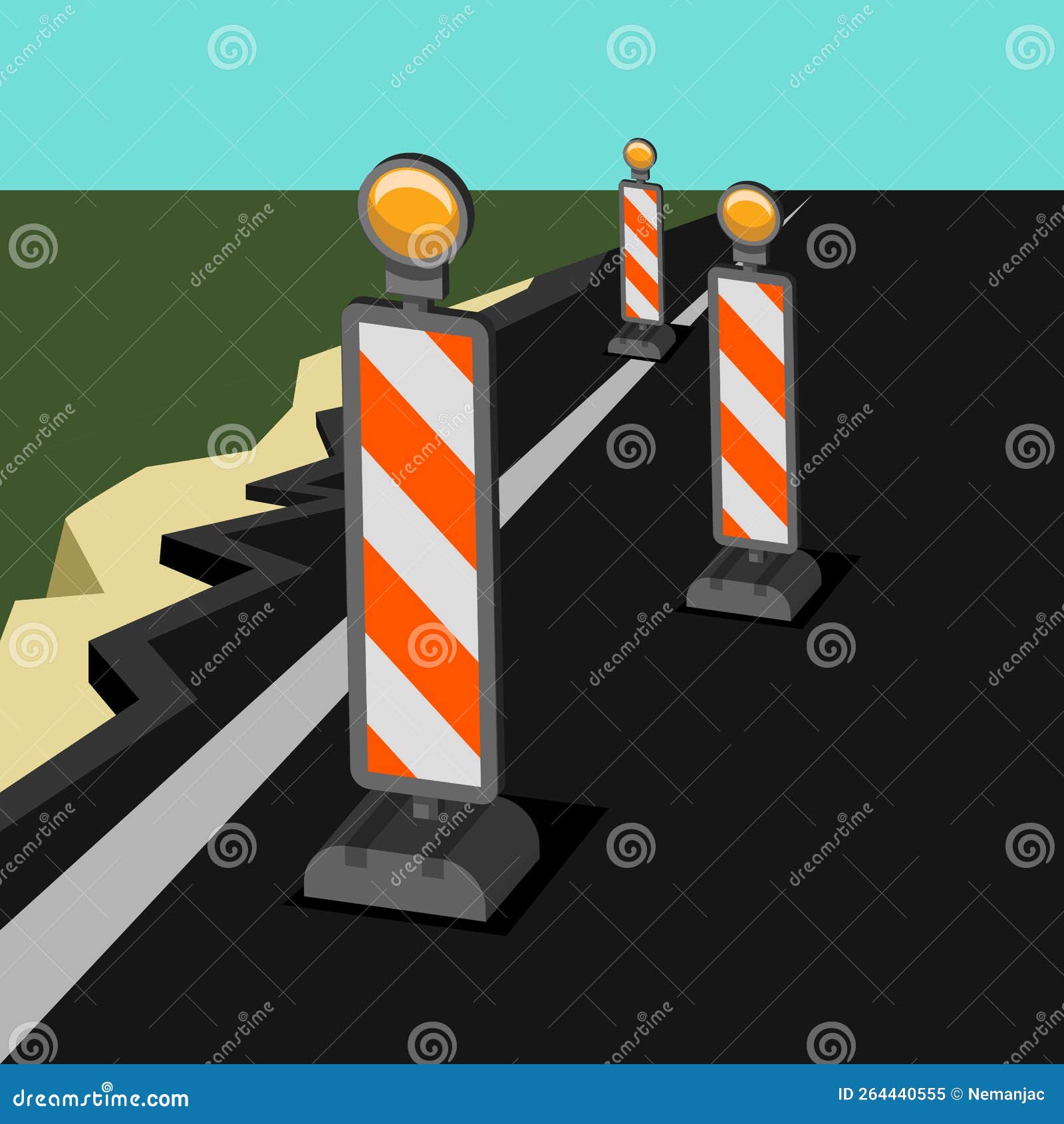 Vertical panel on road stock illustration. Illustration of sign - 264440555