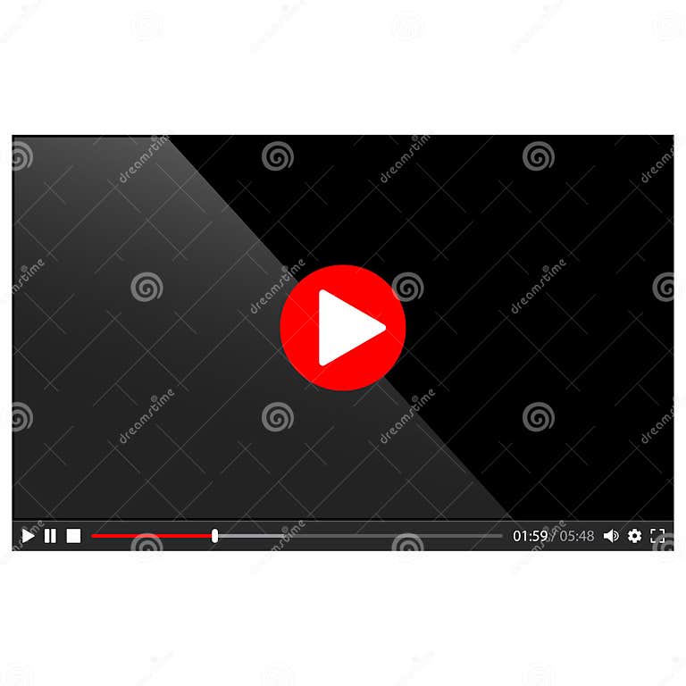 Web Video Player Isolated on White Vector Stock Vector - Illustration ...