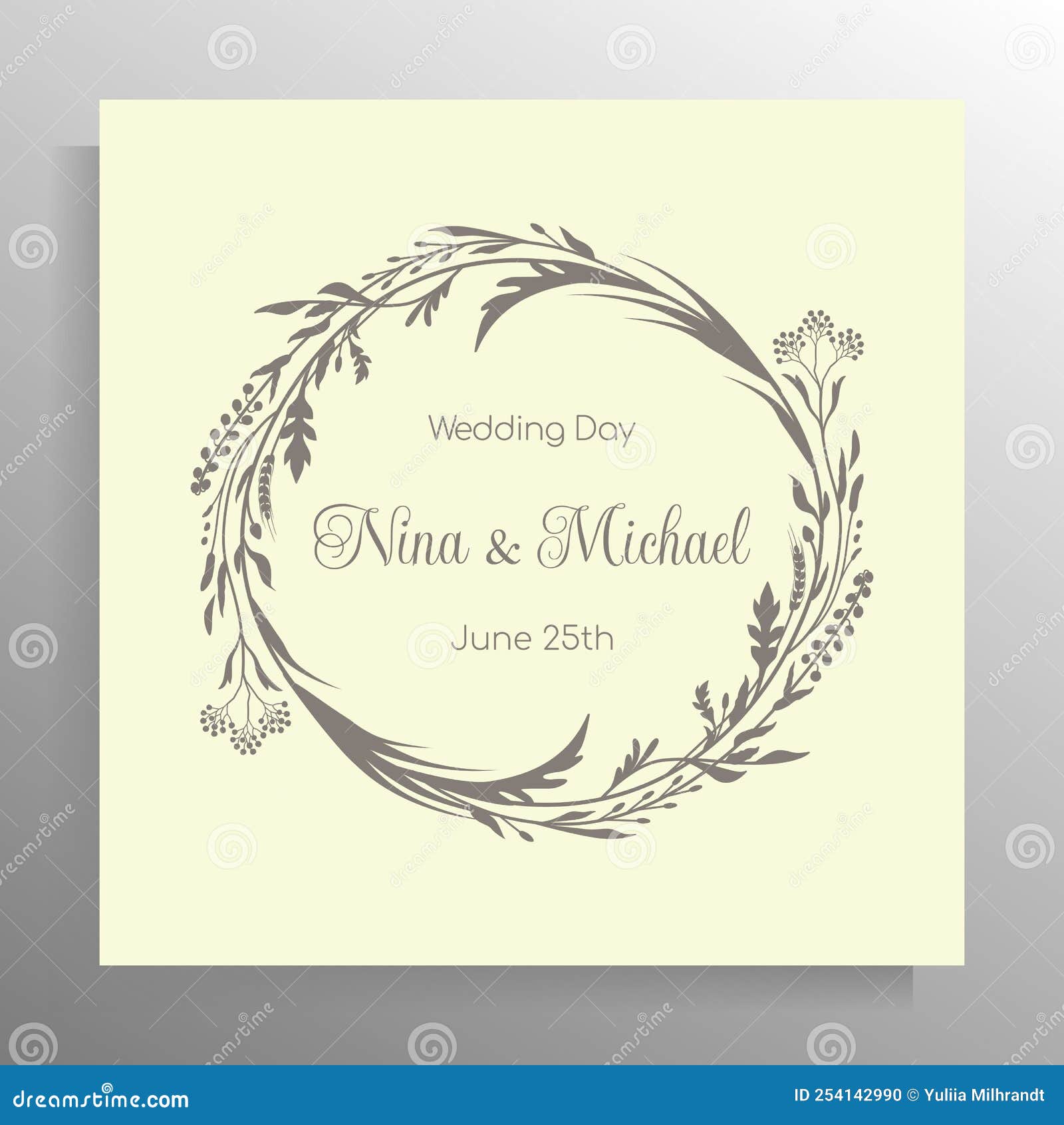 Vintage Wedding Invitation Design. Card, Poster Stock Illustration ...