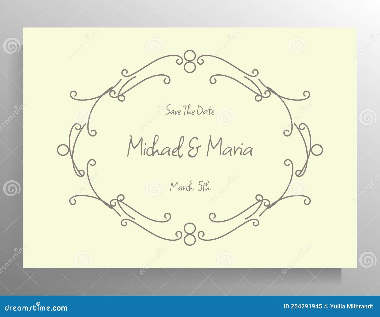 Vintage Wedding Invitation Design. Card, Poster Stock Illustration ...