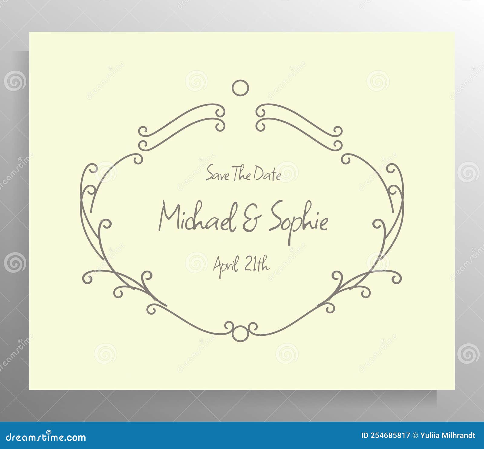 Vintage Wedding Invitation Design. Card, Poster Stock Illustration ...