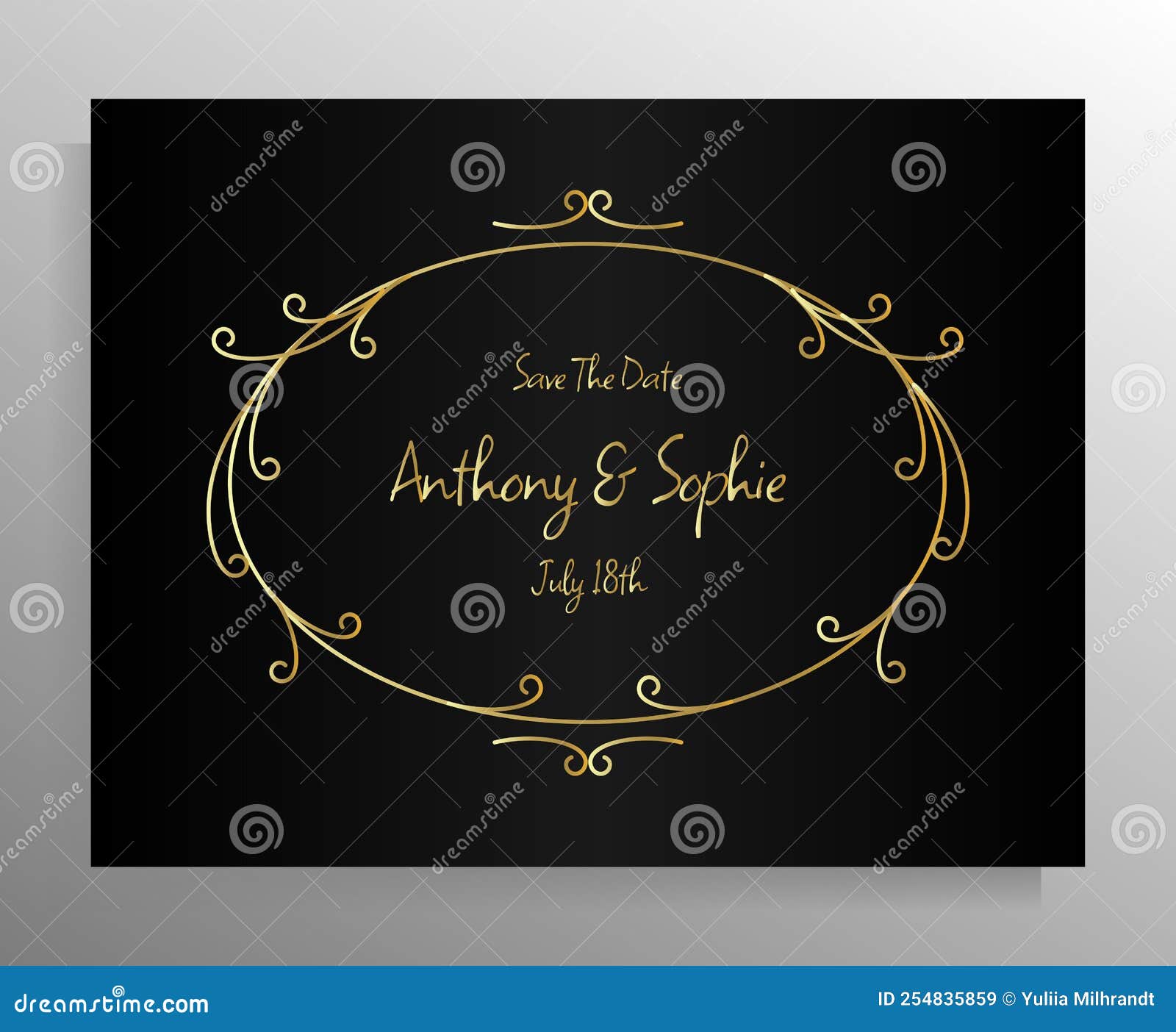 Vintage Wedding Invitation Design. Card, Poster Stock Illustration ...