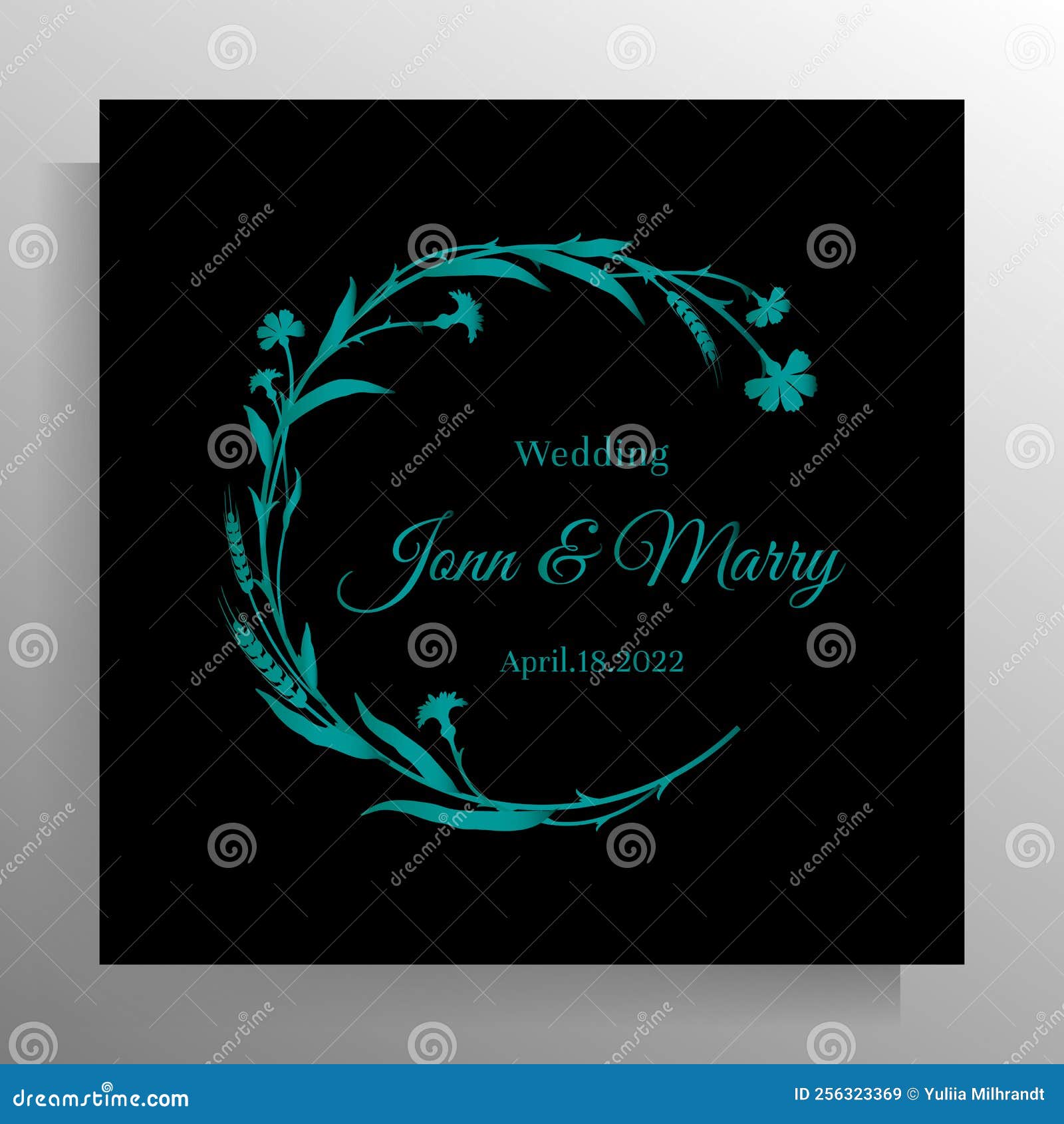 Vintage Wedding Invitation Design. Card, Poster Stock Illustration ...