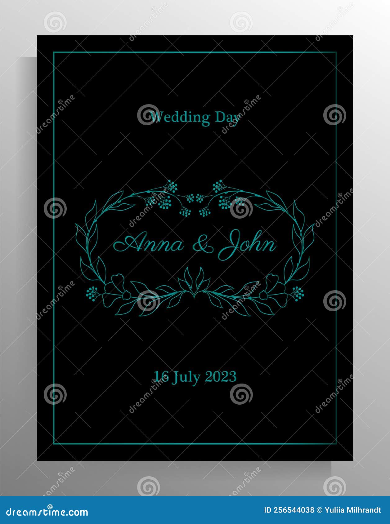 Vintage Wedding Invitation Design. Card, Poster Stock Illustration ...