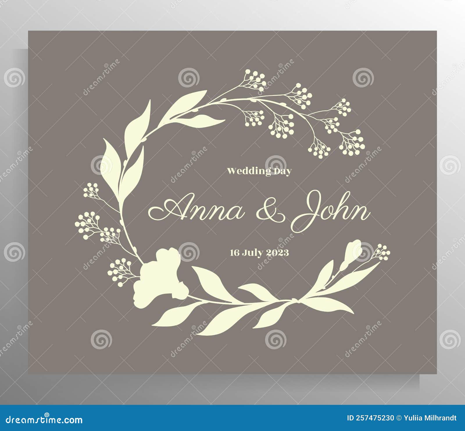 Vintage Wedding Invitation Design. Card, Poster Stock Illustration ...
