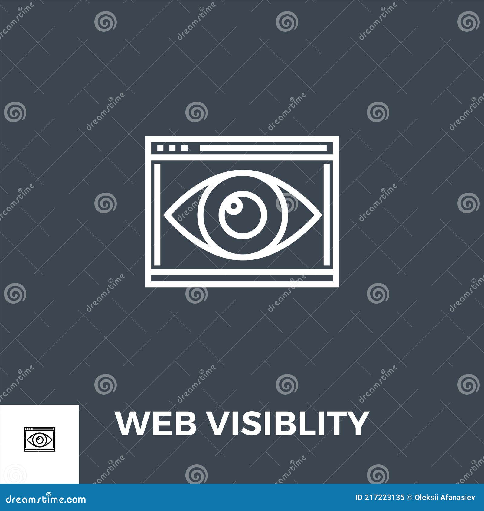 Web Visiblity Line Icon stock vector. Illustration of visible - 217223135