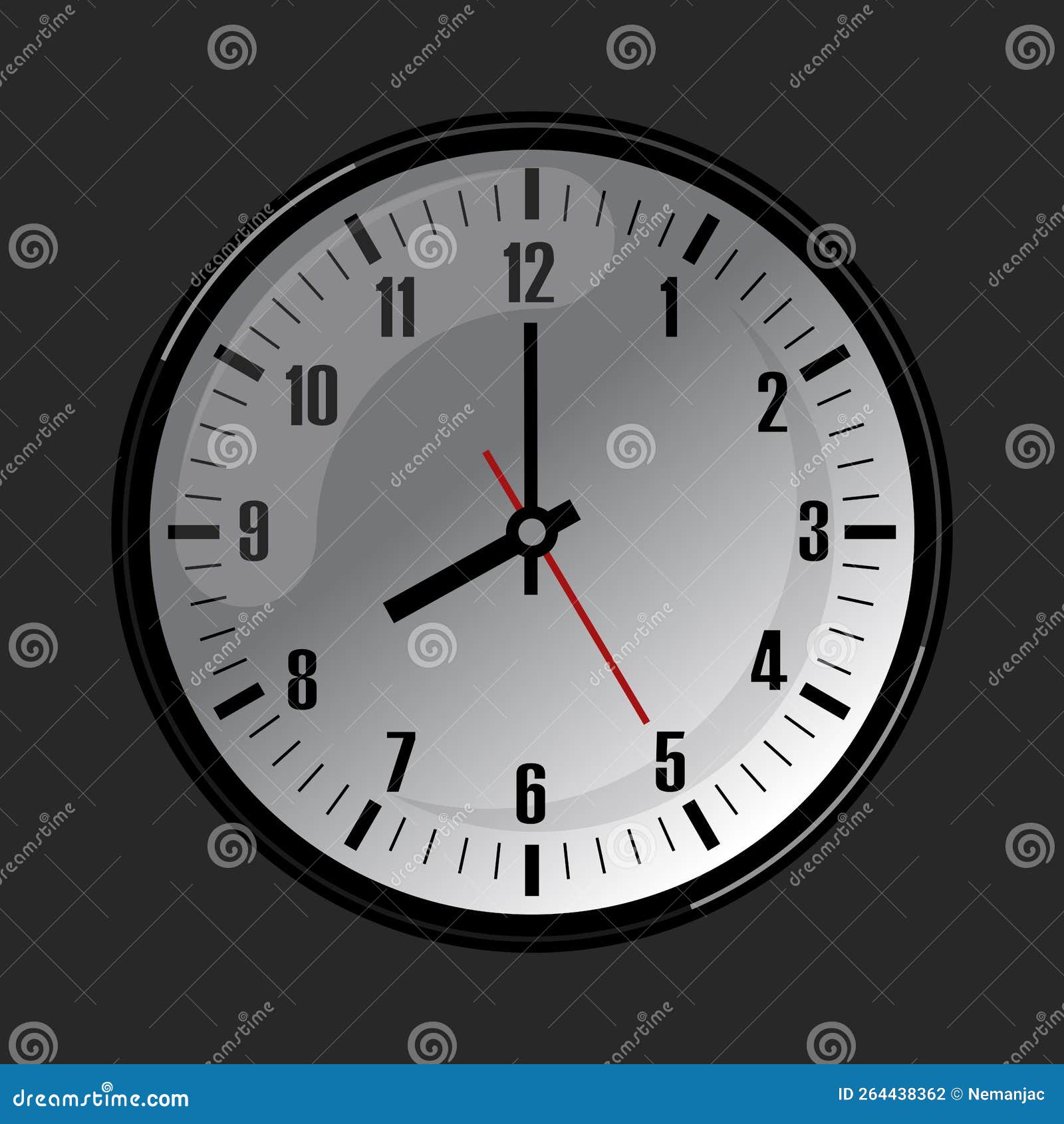 Wall clock simple stock illustration. Illustration of dial - 264438362