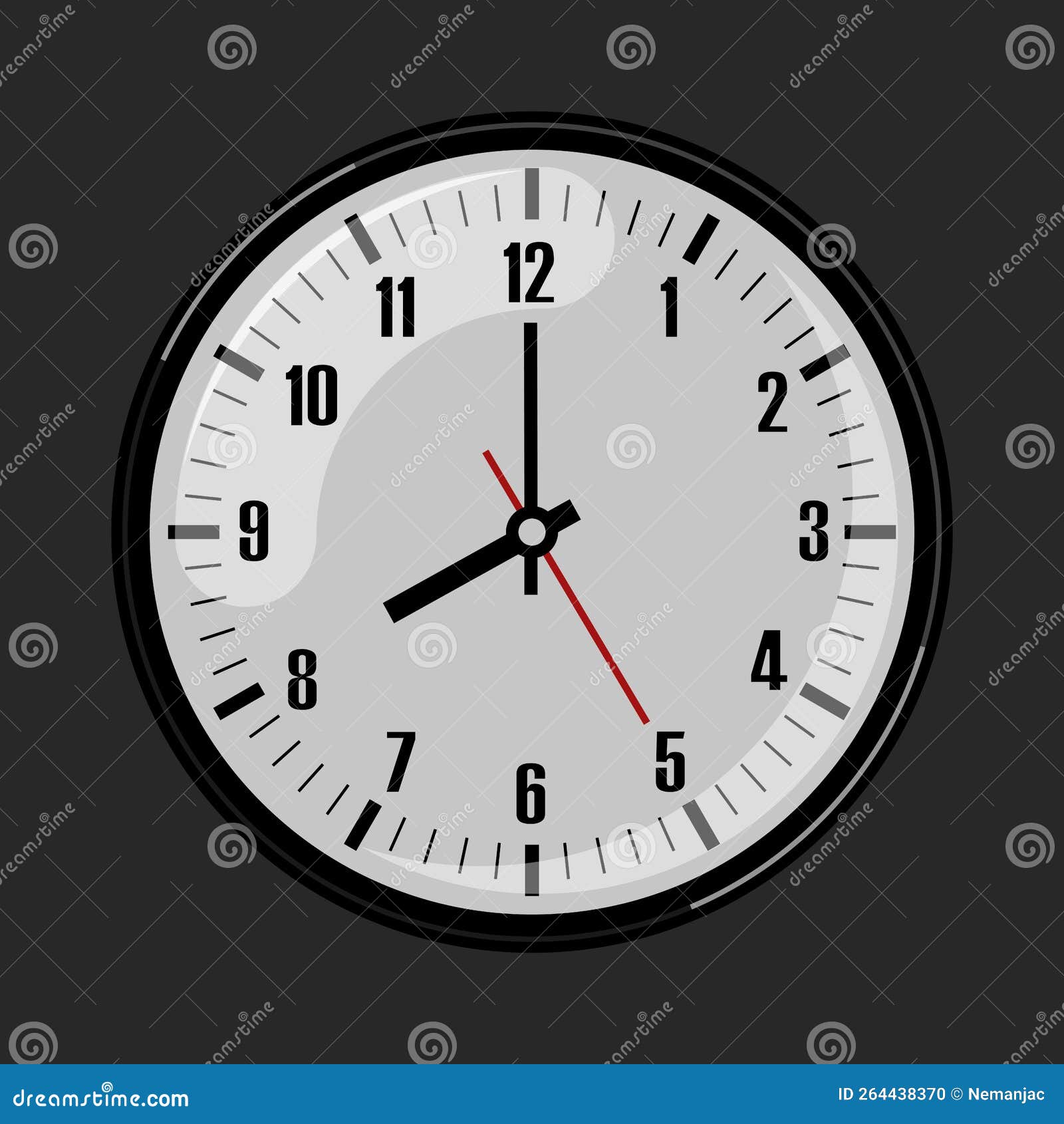 Wall clock simple stock illustration. Illustration of concept - 264438370