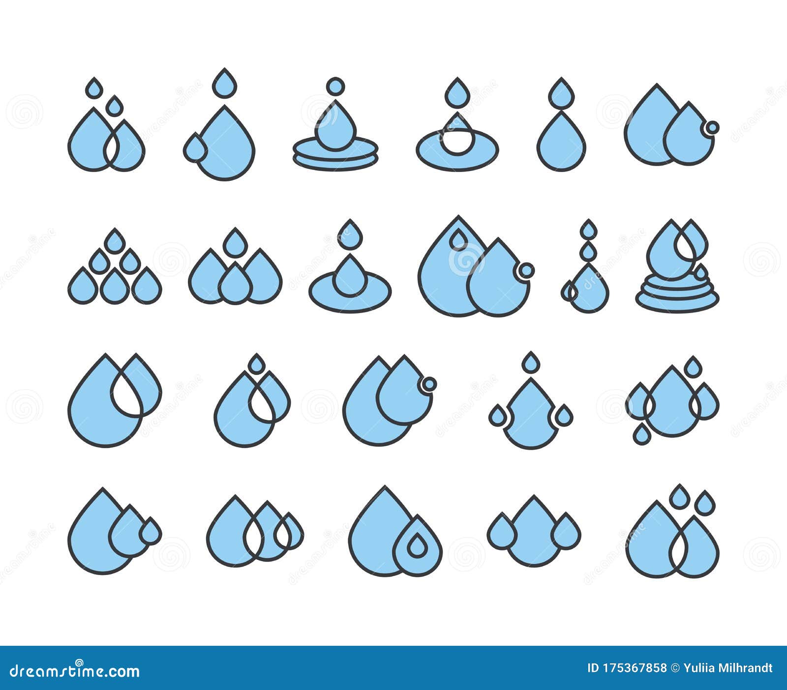 Water Drops Icons for Logo. Vector Isolated Stock Illustration ...
