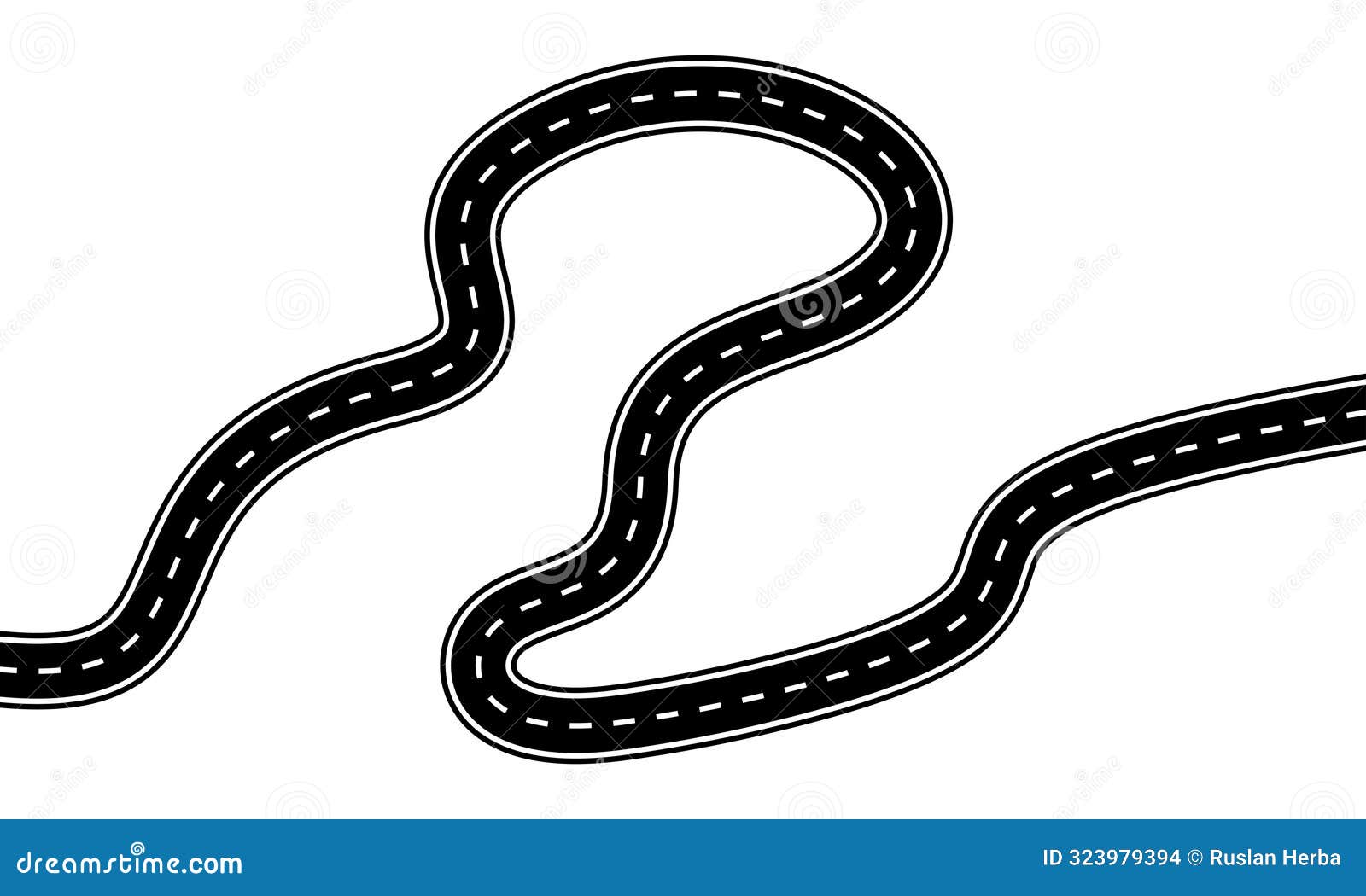 Wave Road Vector Icon. Curved Highway Stock Vector - Illustration of ...