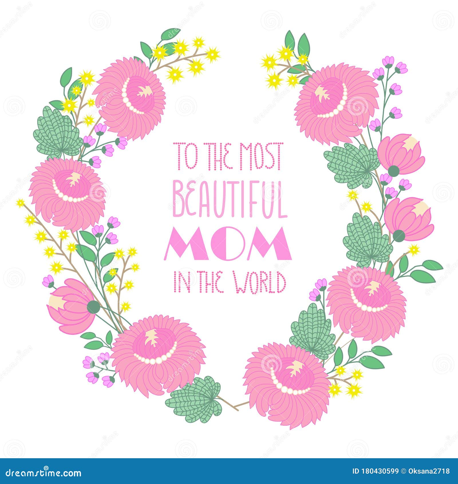 Mothers Day Card with Quote : To the Most Beautiful Mom in the World ...