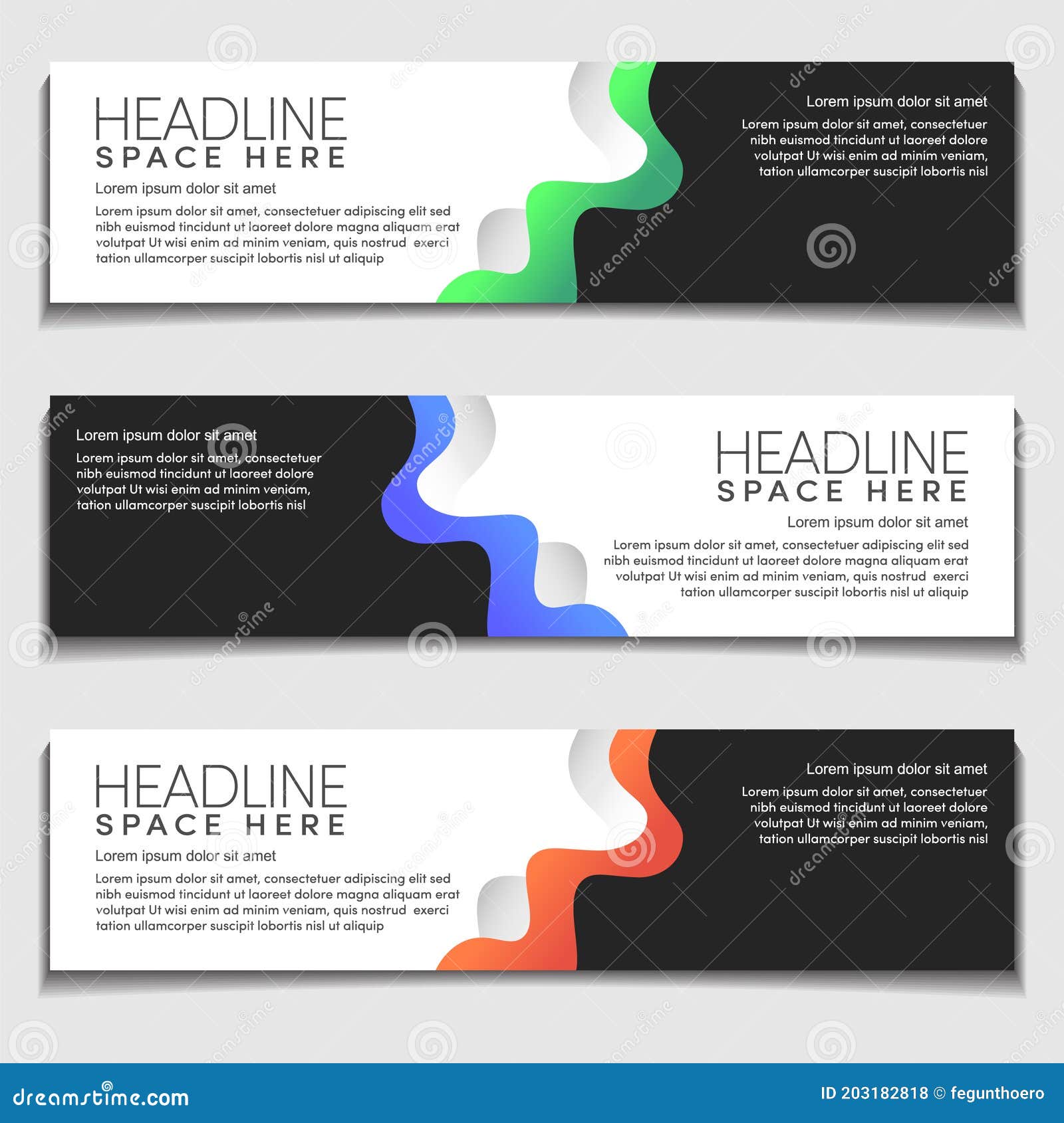 Web, Website Banner Abstract Modern Wavy, Wave Design Simple, Clean ...