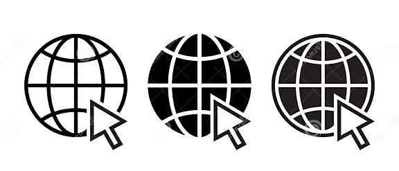 Web, Website Click Icon Set Collection Vector. Internet Sign Symbol ...