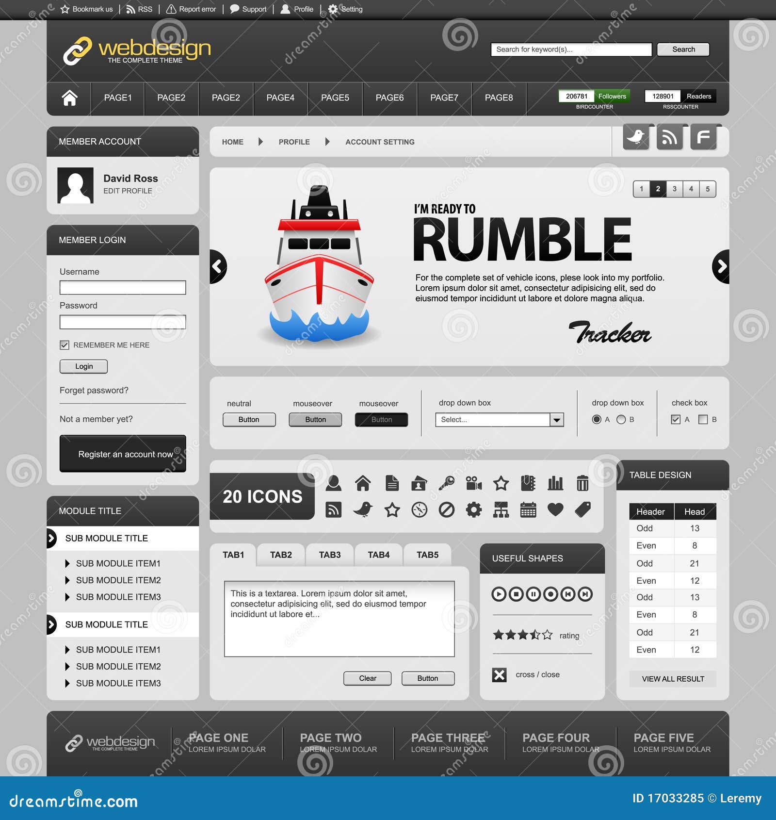 Grey Web Design Templates