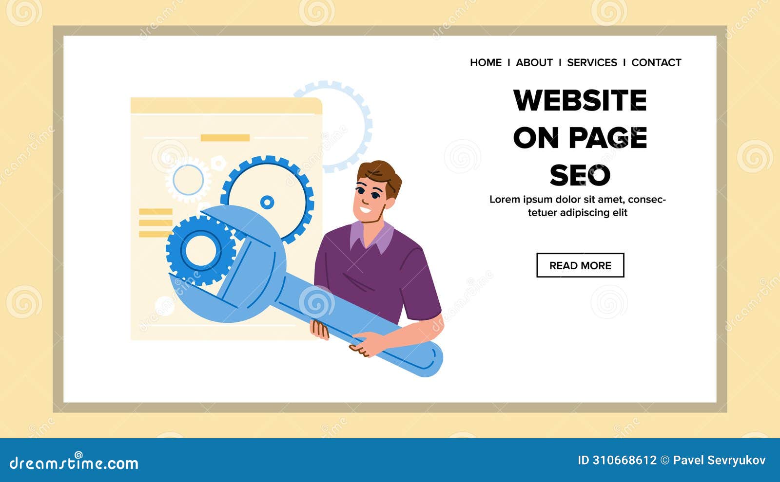 Web Website on Page Seo Vector Stock Illustration - Illustration of home, flat: 310668612