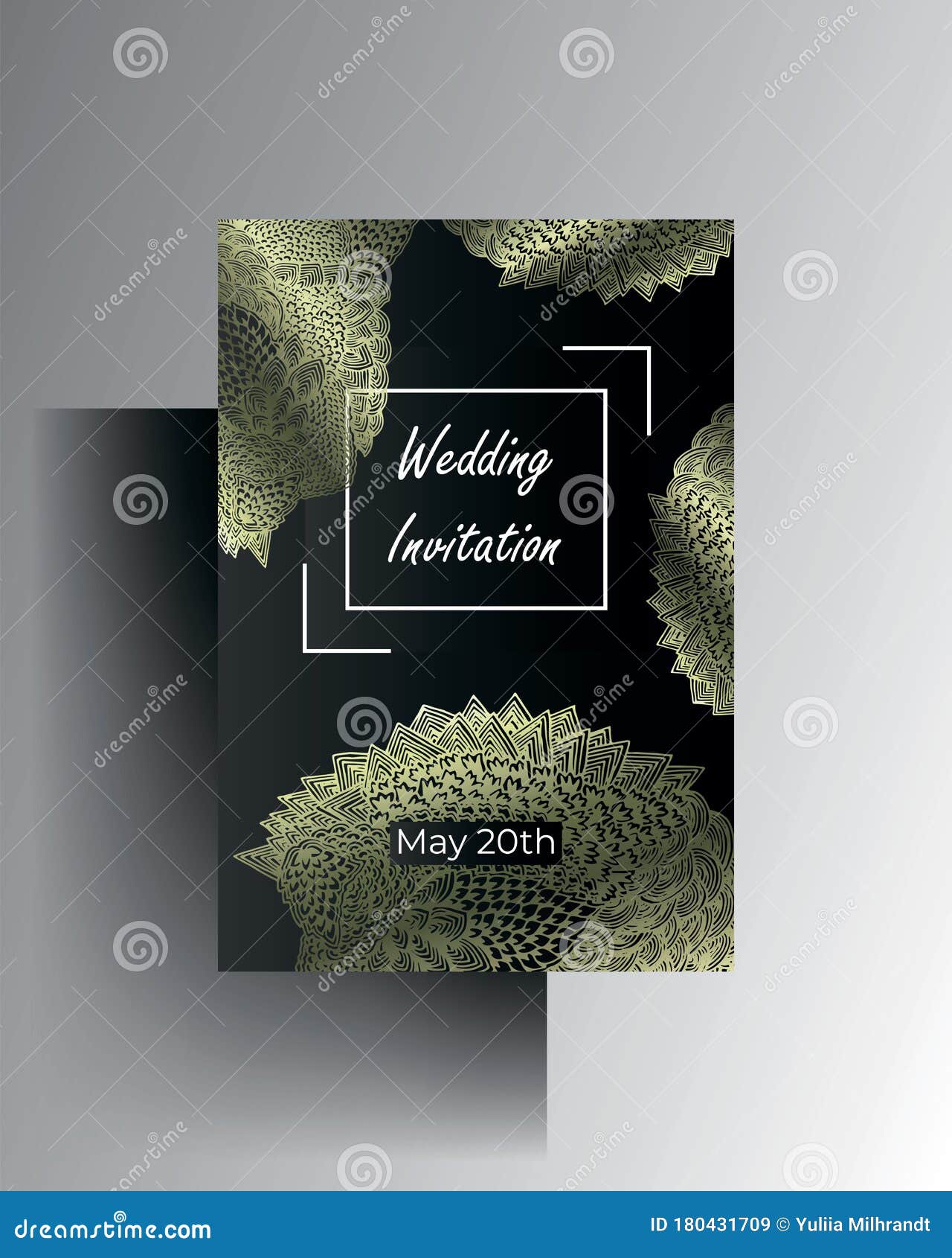Wedding Invitation Design. Floral Hand Painted Texture. Vector Stock ...