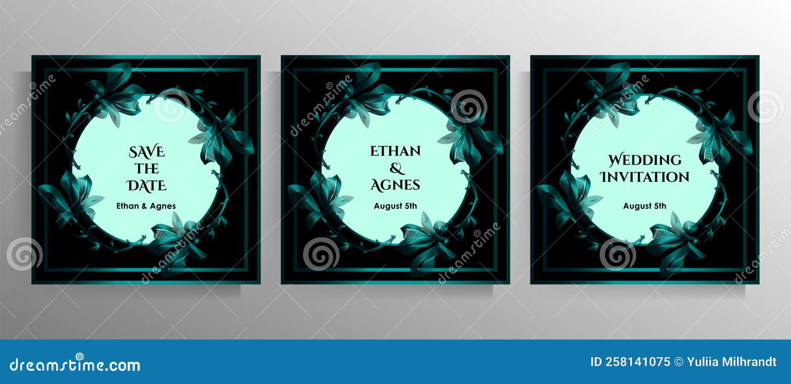 Wedding Invitation Design. Set Stock Illustration - Illustration of ...