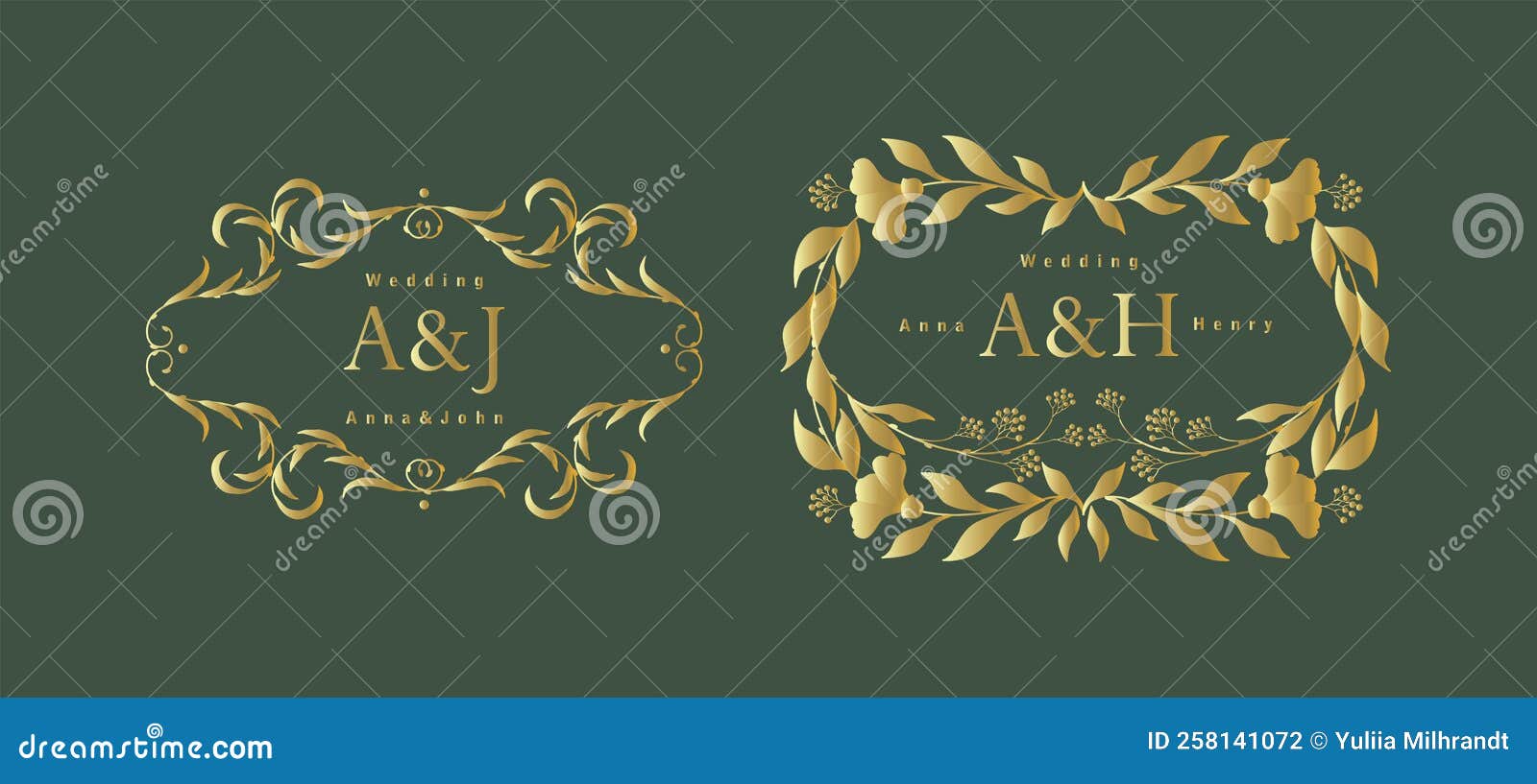 Wedding monograms. Set stock illustration. Illustration of decoration - 258141072