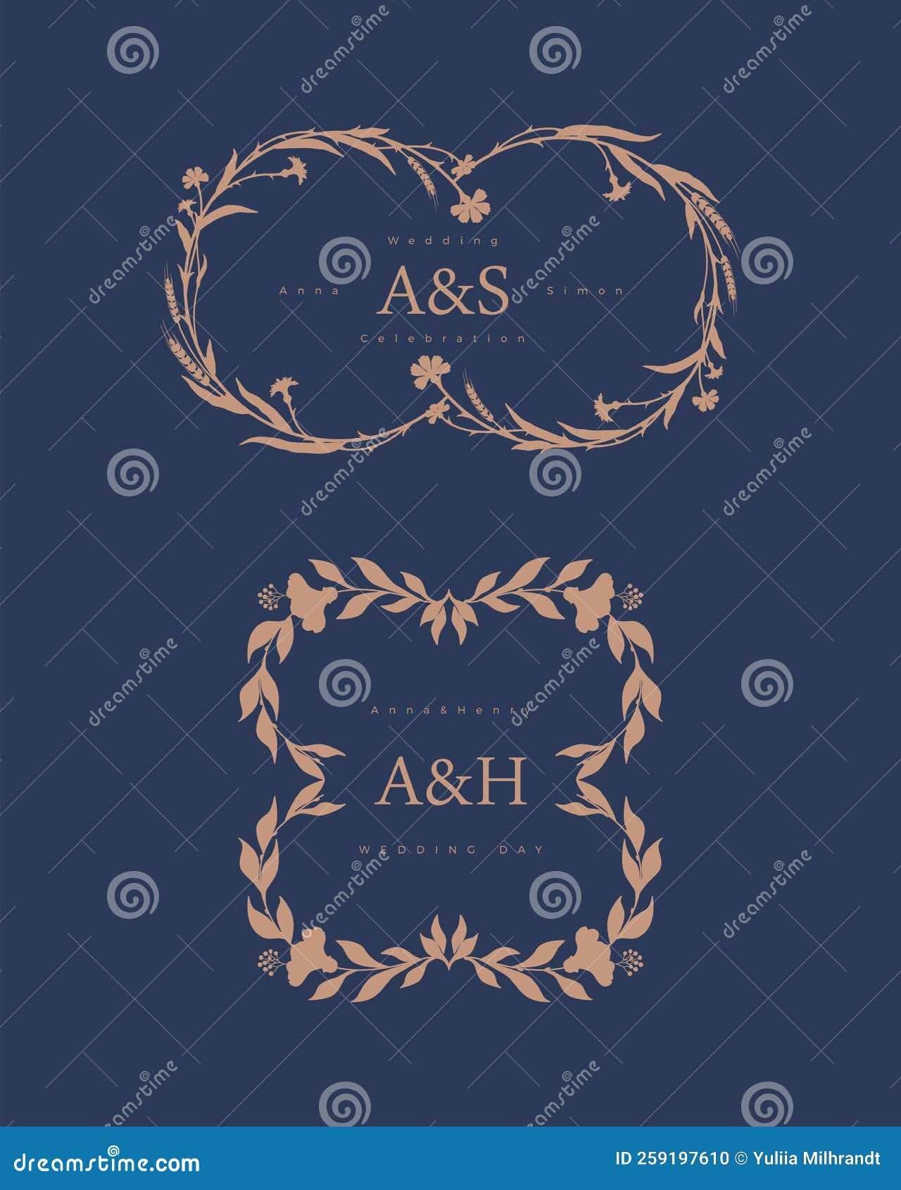 Wedding personal monogram stock illustration. Illustration of ornament ...