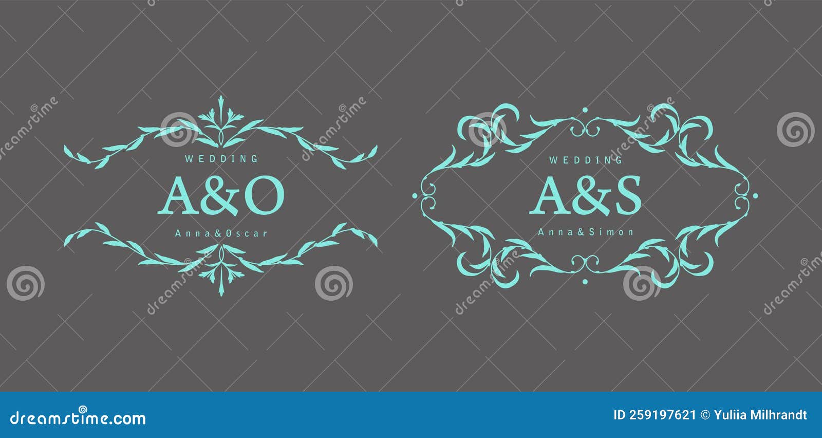 Wedding personal monogram stock illustration. Illustration of element ...