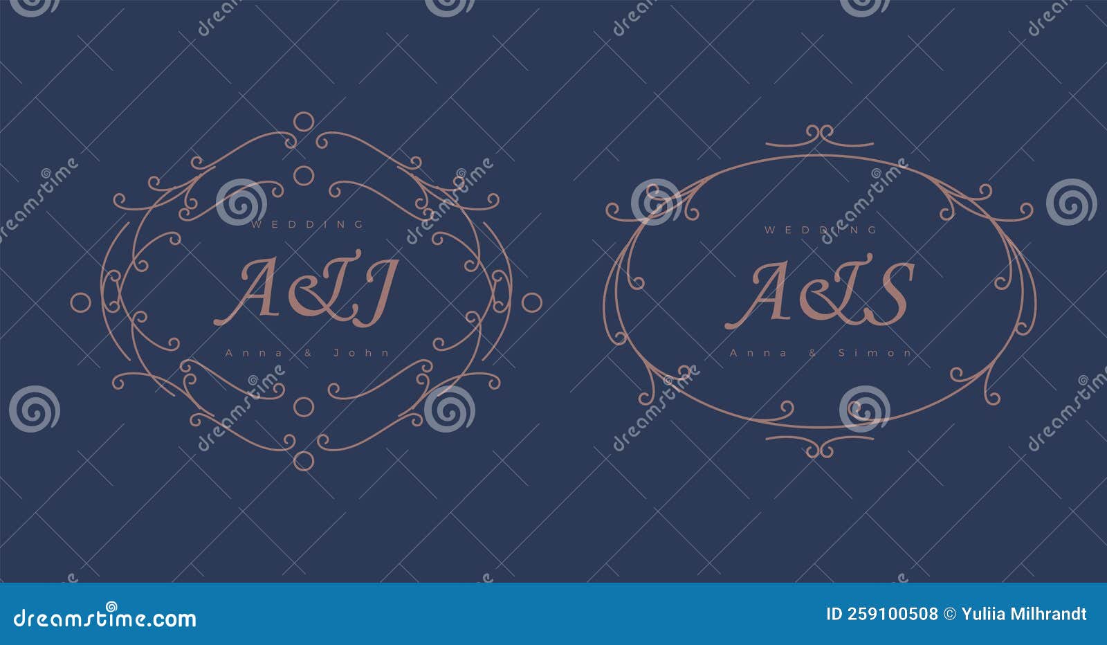 Wedding personal monogram stock illustration. Illustration of template ...