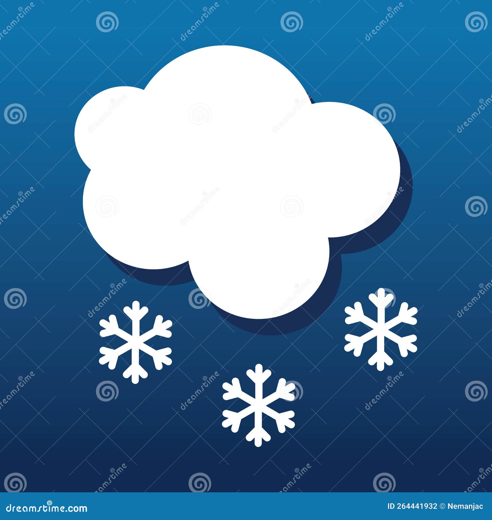 White Cloud with Snowflakes Icon Stock Illustration - Illustration of ...