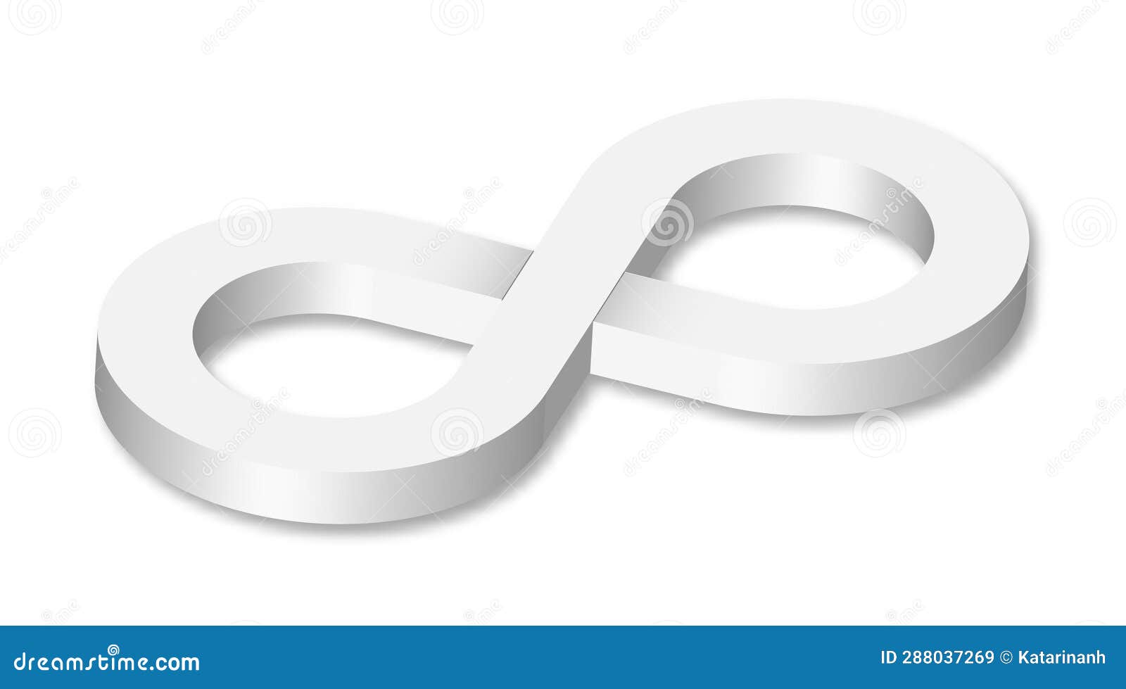 White 3D Infinity Symbol on White Background. Endless Vector Logo ...