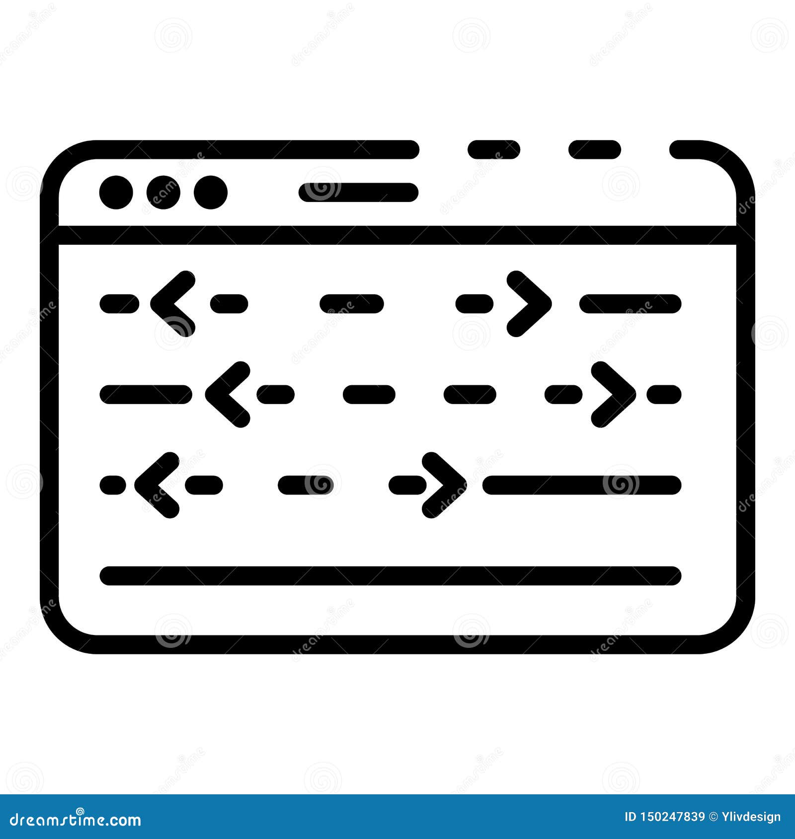 Web Window with Control Panel Icon, Outline Style Stock Vector ...