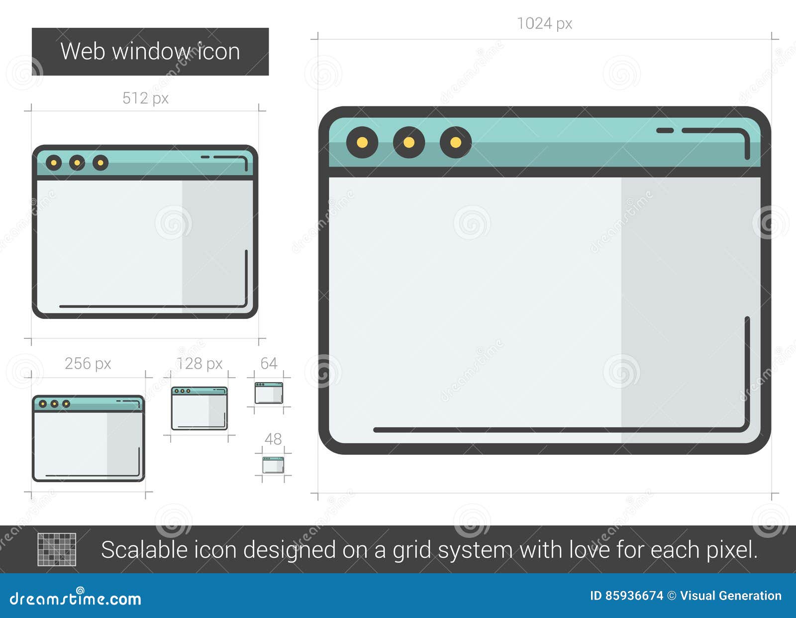 Web window line icon. stock vector. Illustration of communication ...