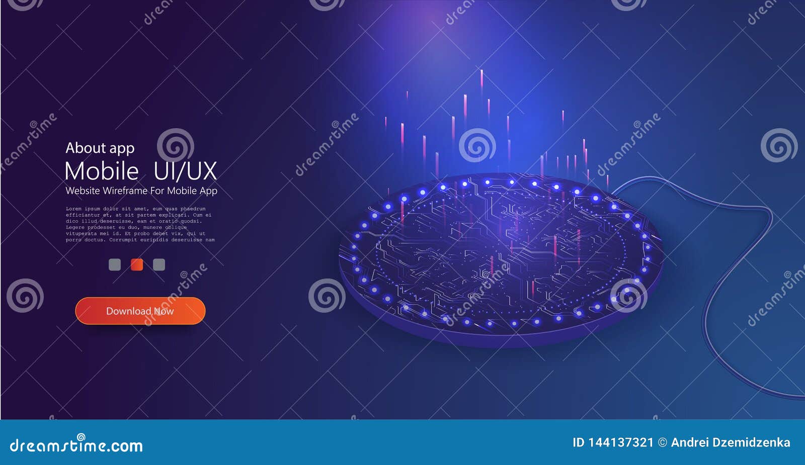 Wireless Charging in 3d Style. Vector Connection Concept. Modern Design ...