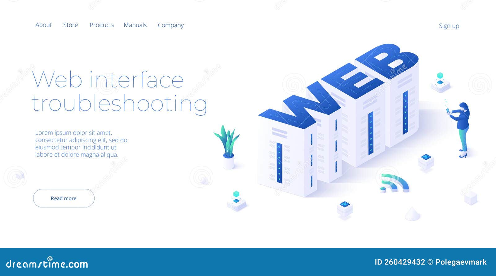 Web Word As Concept for Internet in Isometric Vector Design. Computer ...