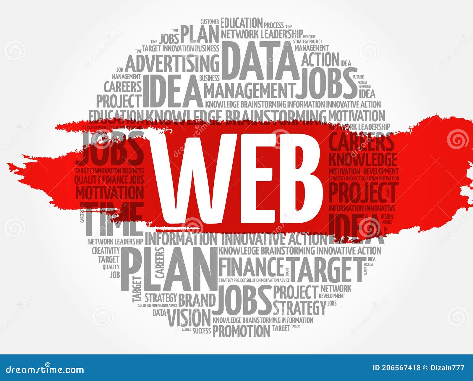 WEB word cloud stock illustration. Illustration of online - 206567418