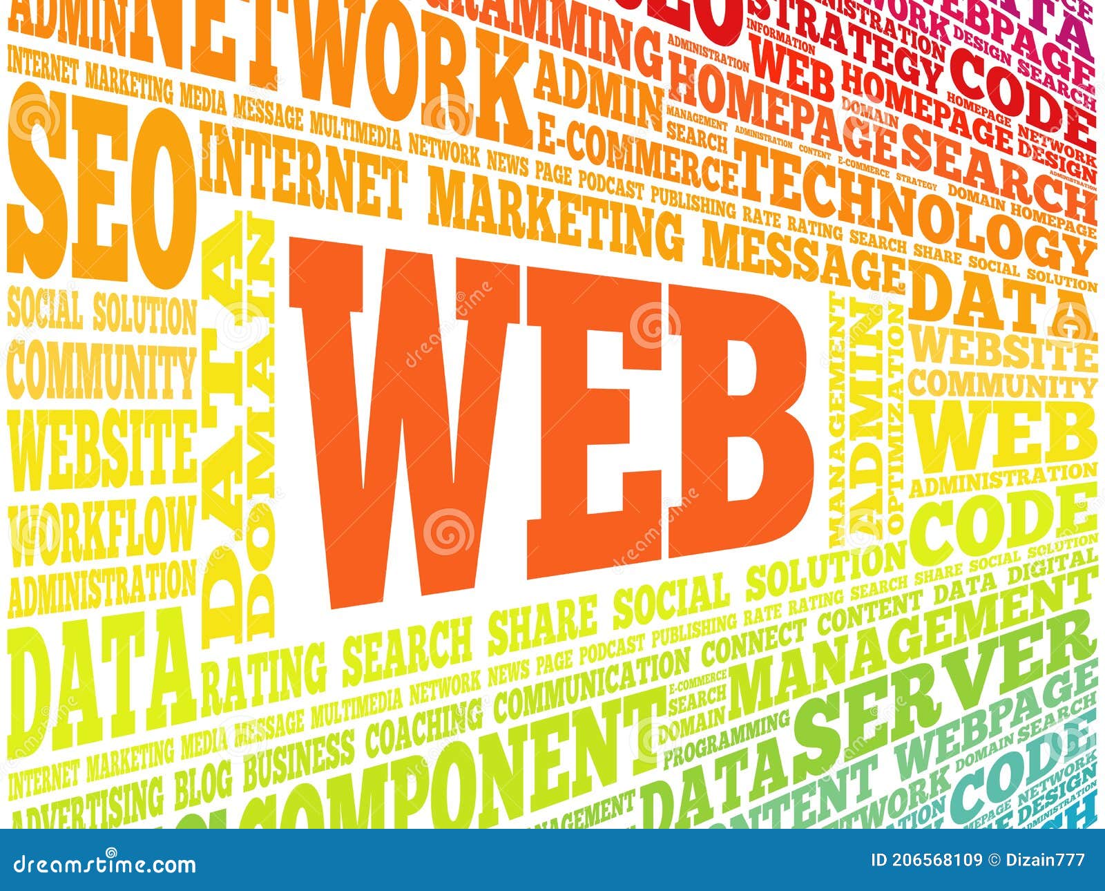 WEB word cloud stock illustration. Illustration of microblogging ...