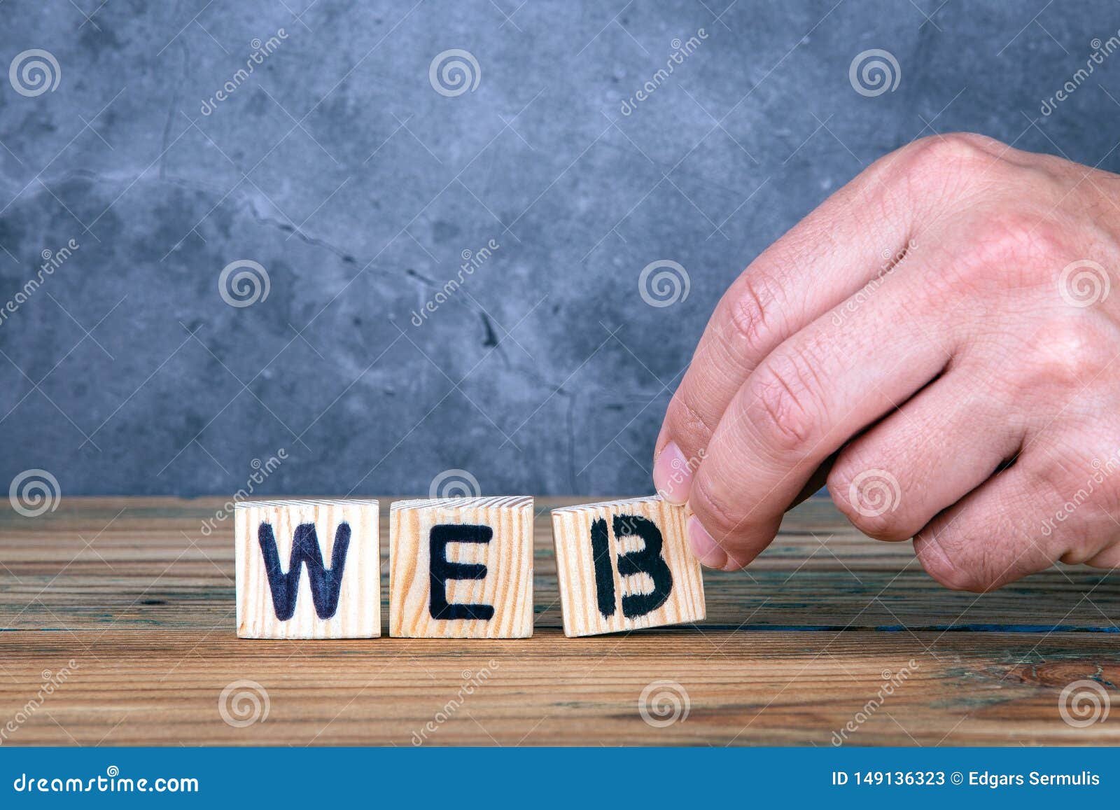 Web - Word from Wooden Letters Stock Image - Image of background ...