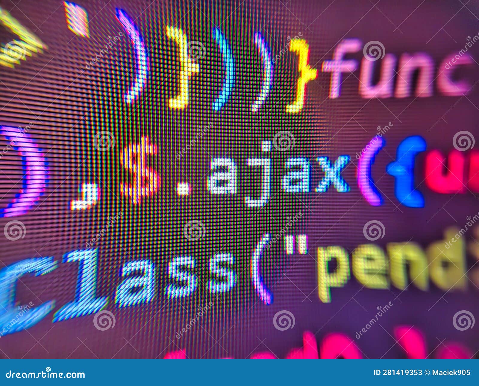 Web Working on Computer. Web Development Code Background. Data Encryption Security Code on a ...