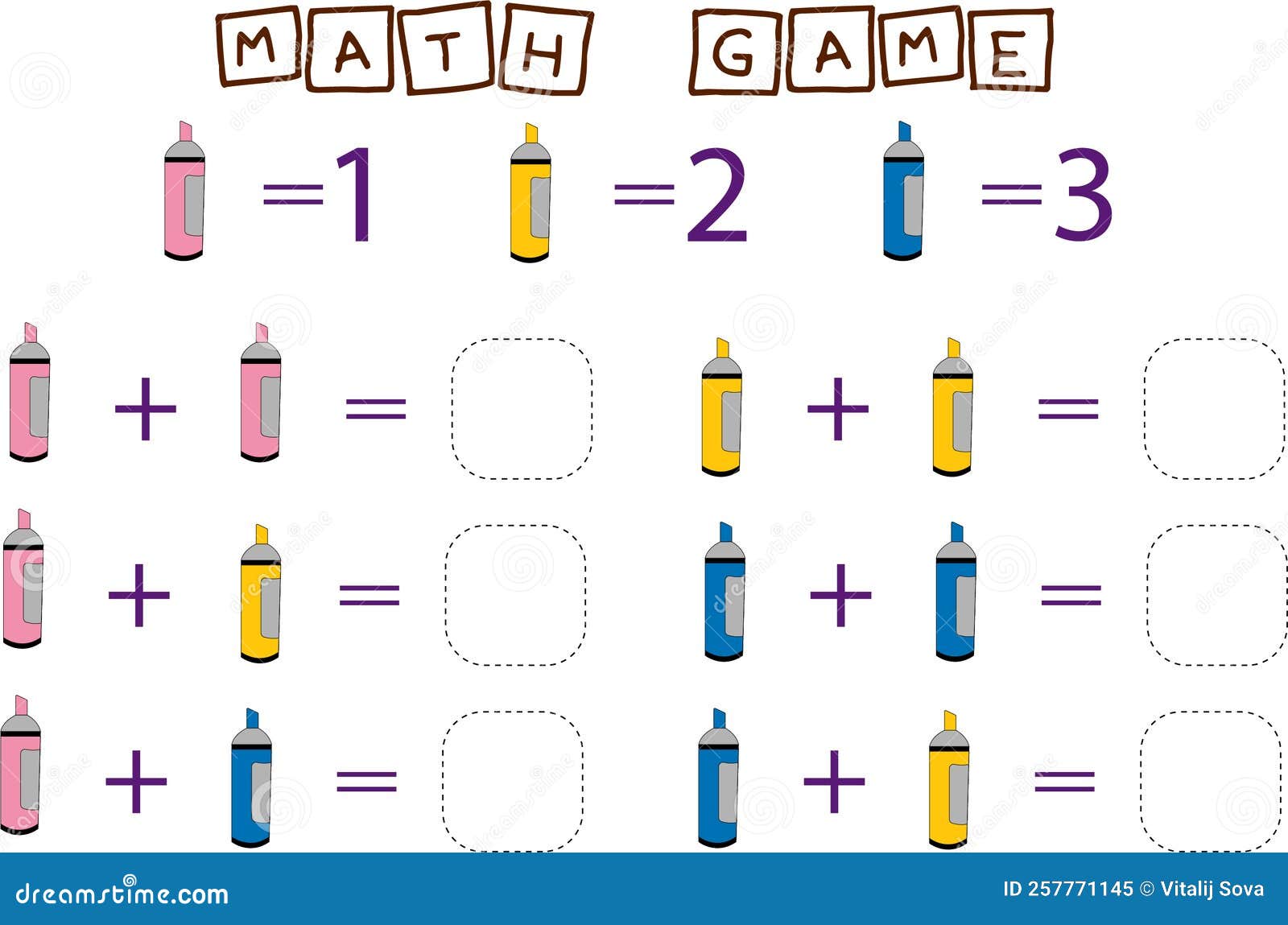 A Fun Game for Kids and Kids Stock Illustration - Illustration of match ...