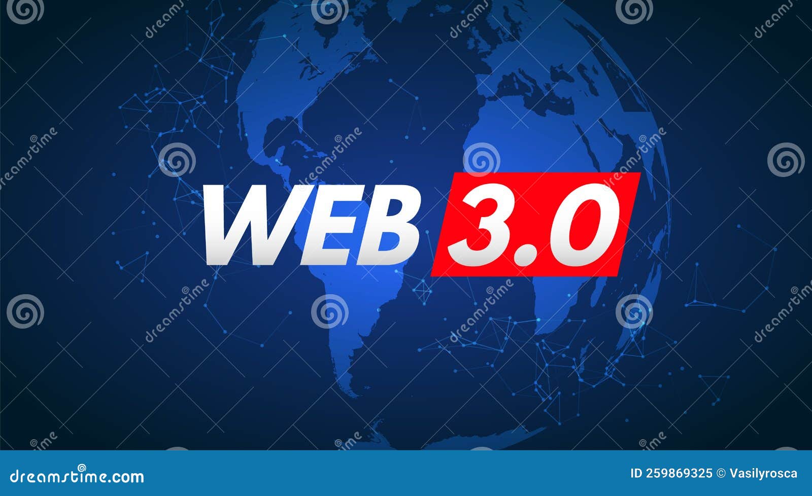 Web 3 World Technology Digital Background. Web3 Planet Future Internet ...