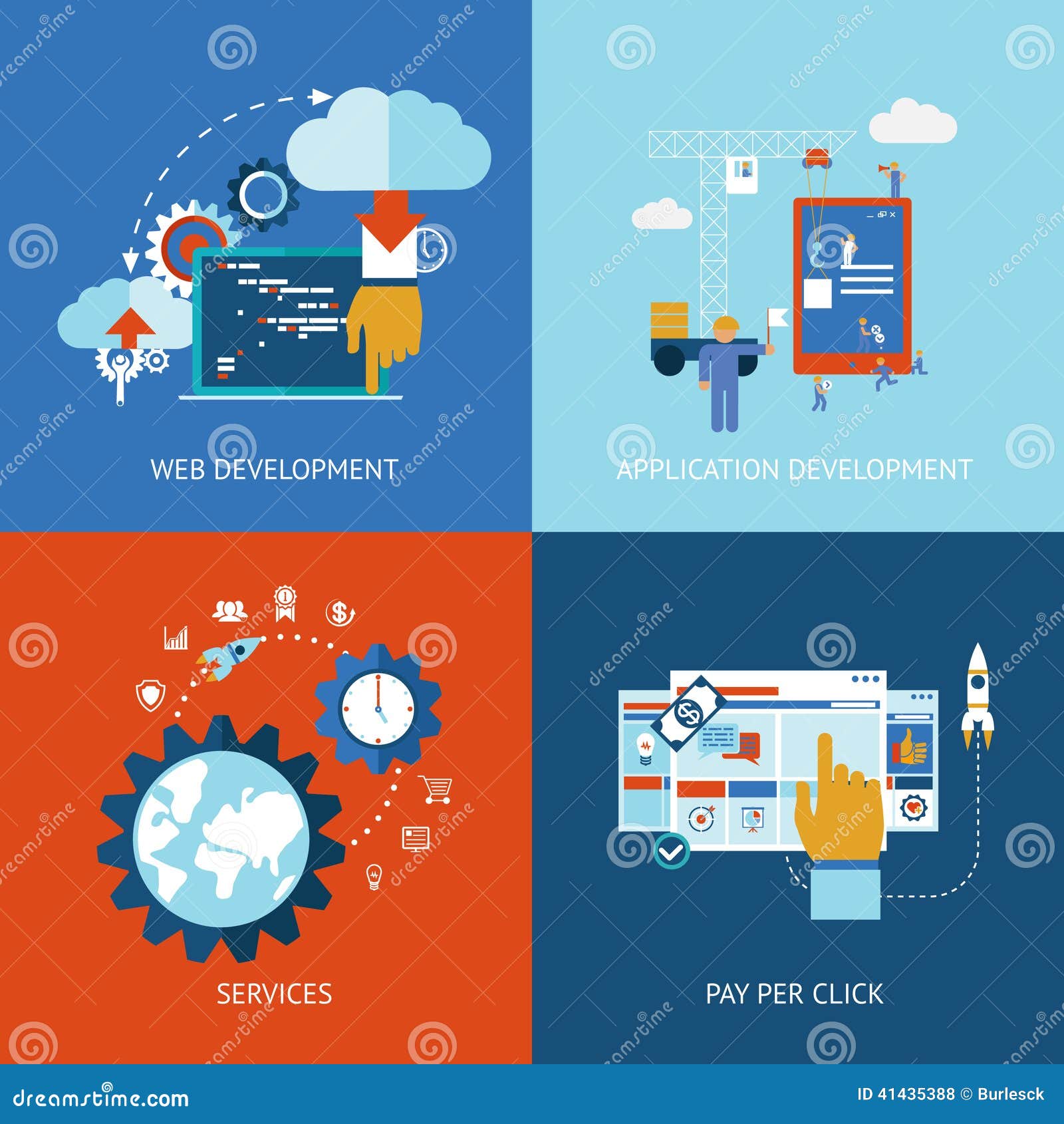 Web Y Desarrollo De Aplicaciones Ilustración del Vector - Ilustración ...