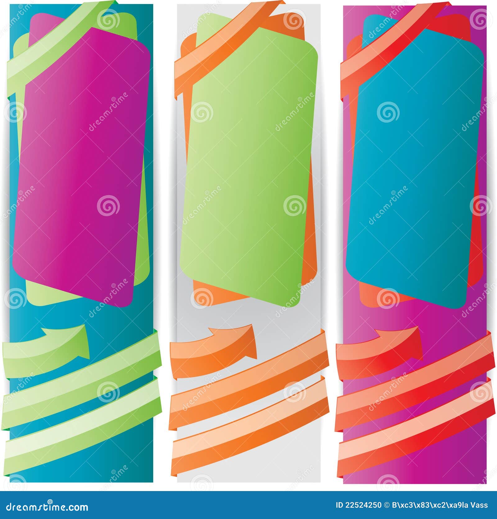 Web2 Vector Vertical Banner Set Stock Vector - Illustration of shiny ...
