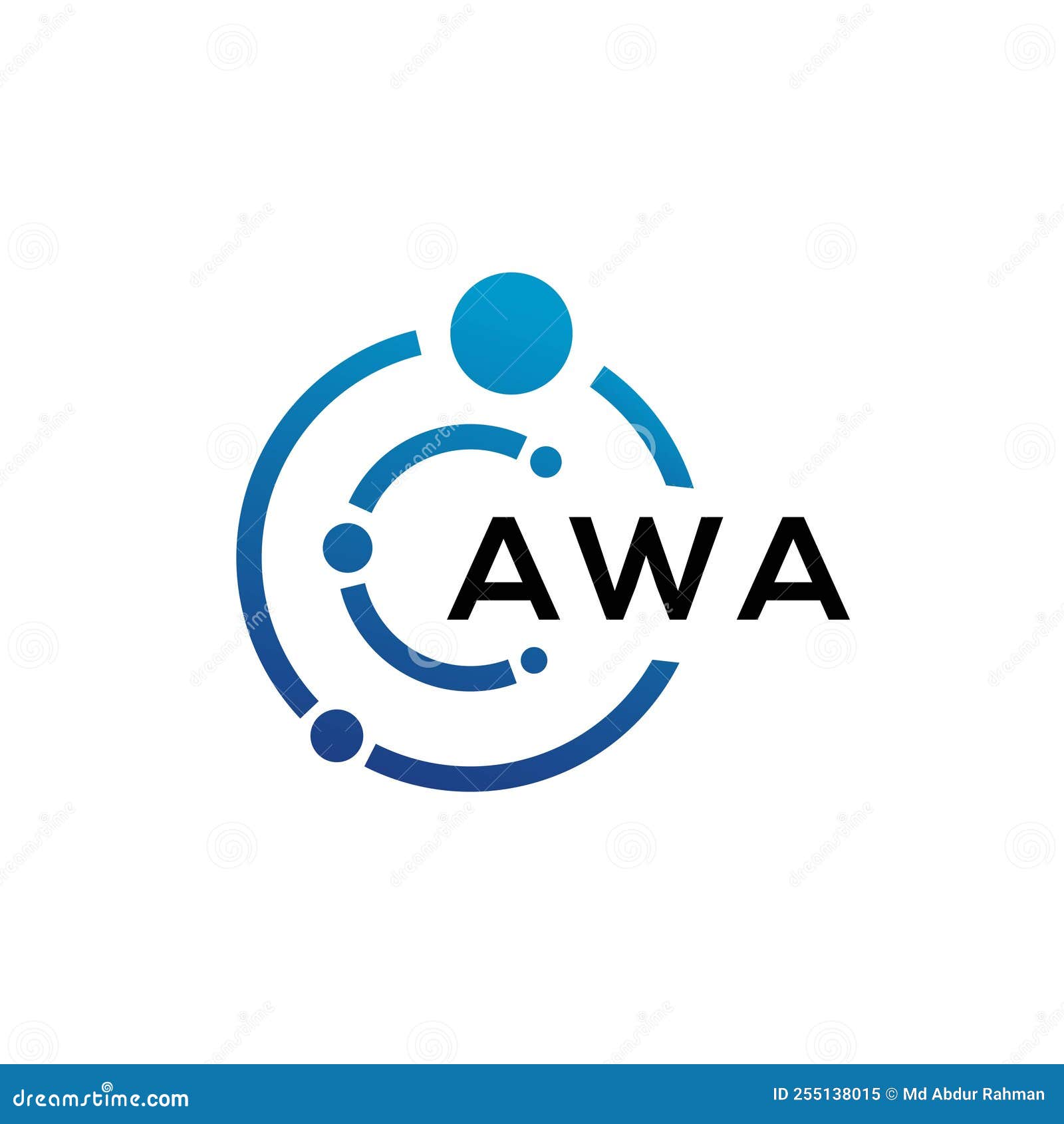 WebAWA Letter Logo Design On Black Background. AWA Creative Initials ...