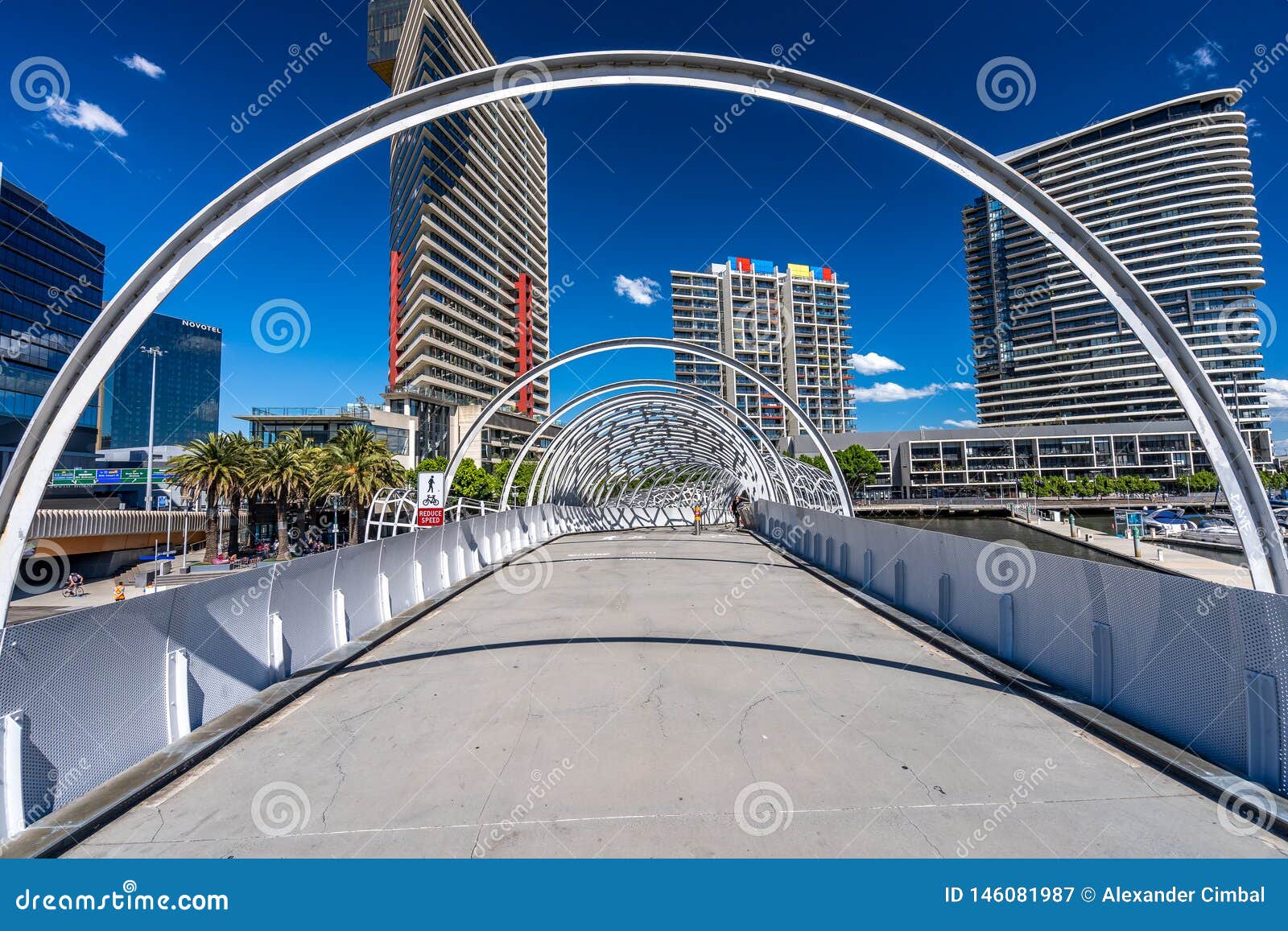 Webb Bridge in Docklands, Melbourne Stock Image - Image of water ...