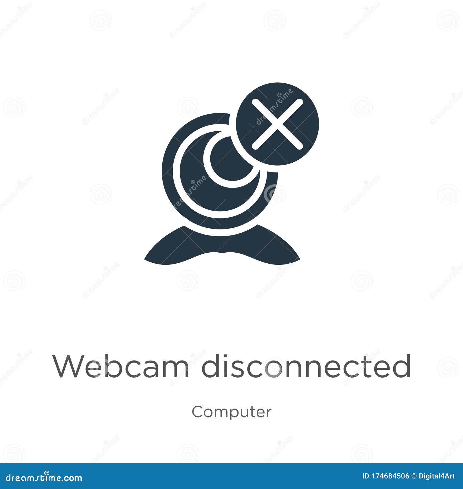 Disconnected Icon Of 3 Types Color, Black And White, Outline. Isolated ...